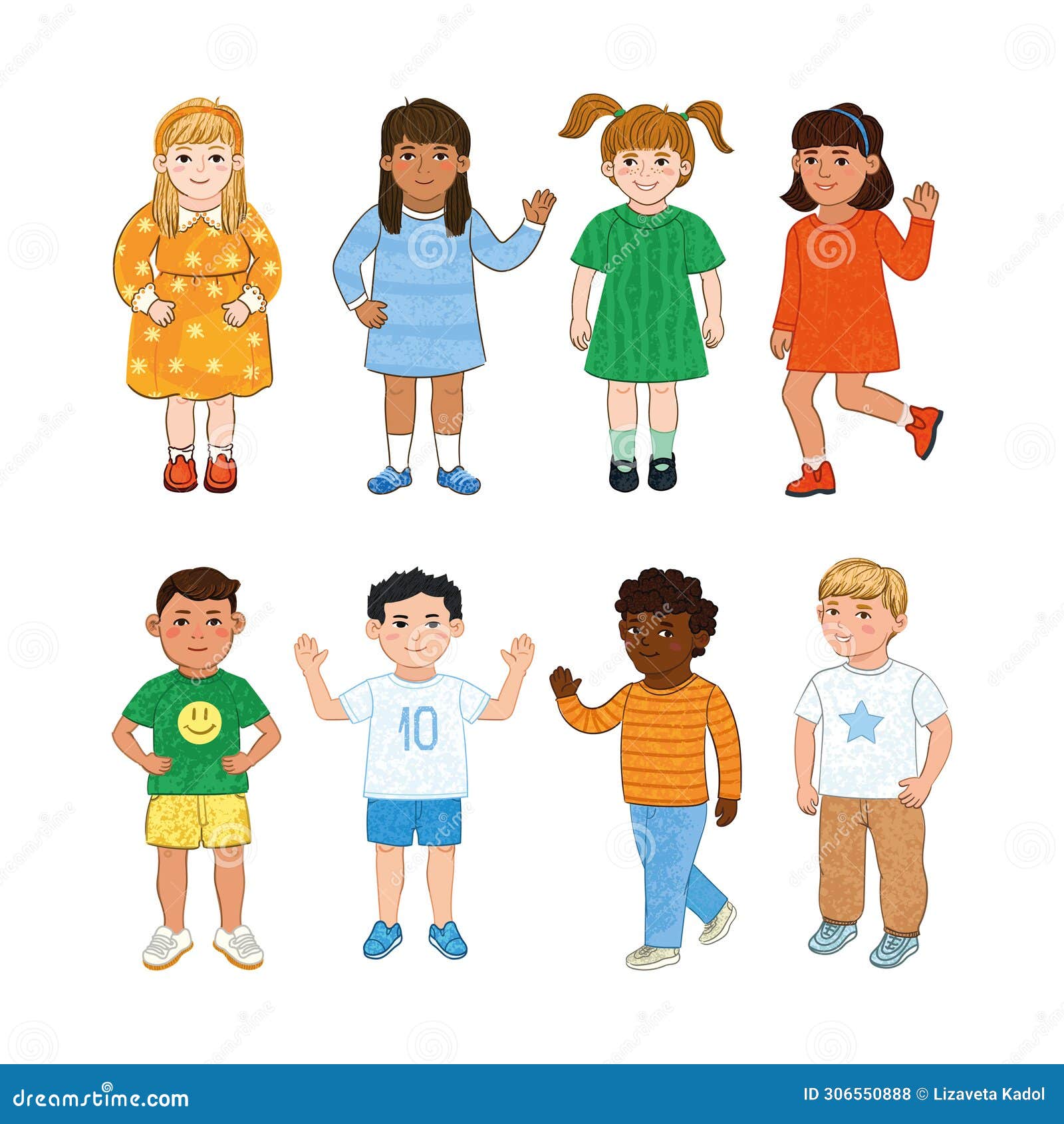 Vector Colorful Set with Illustrations of Children Stock Vector ...