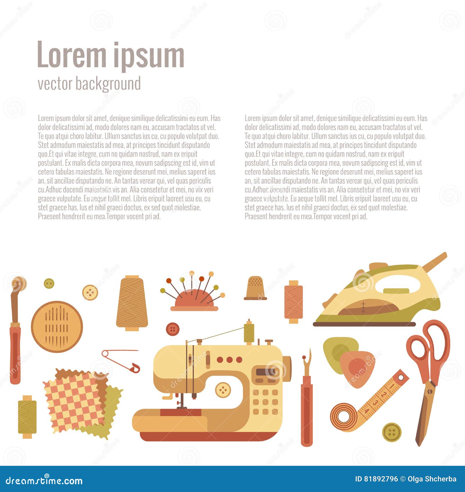 Vector Colorful Sewing Workshop Concept. Stock Vector - Illustration of ...