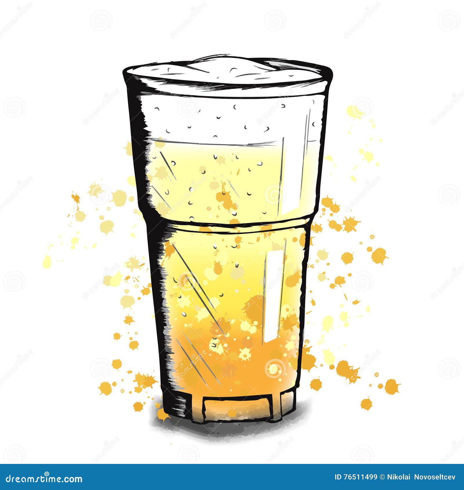Vector Colorful Sketch of Beer Cup Stock Illustration - Illustration of ...