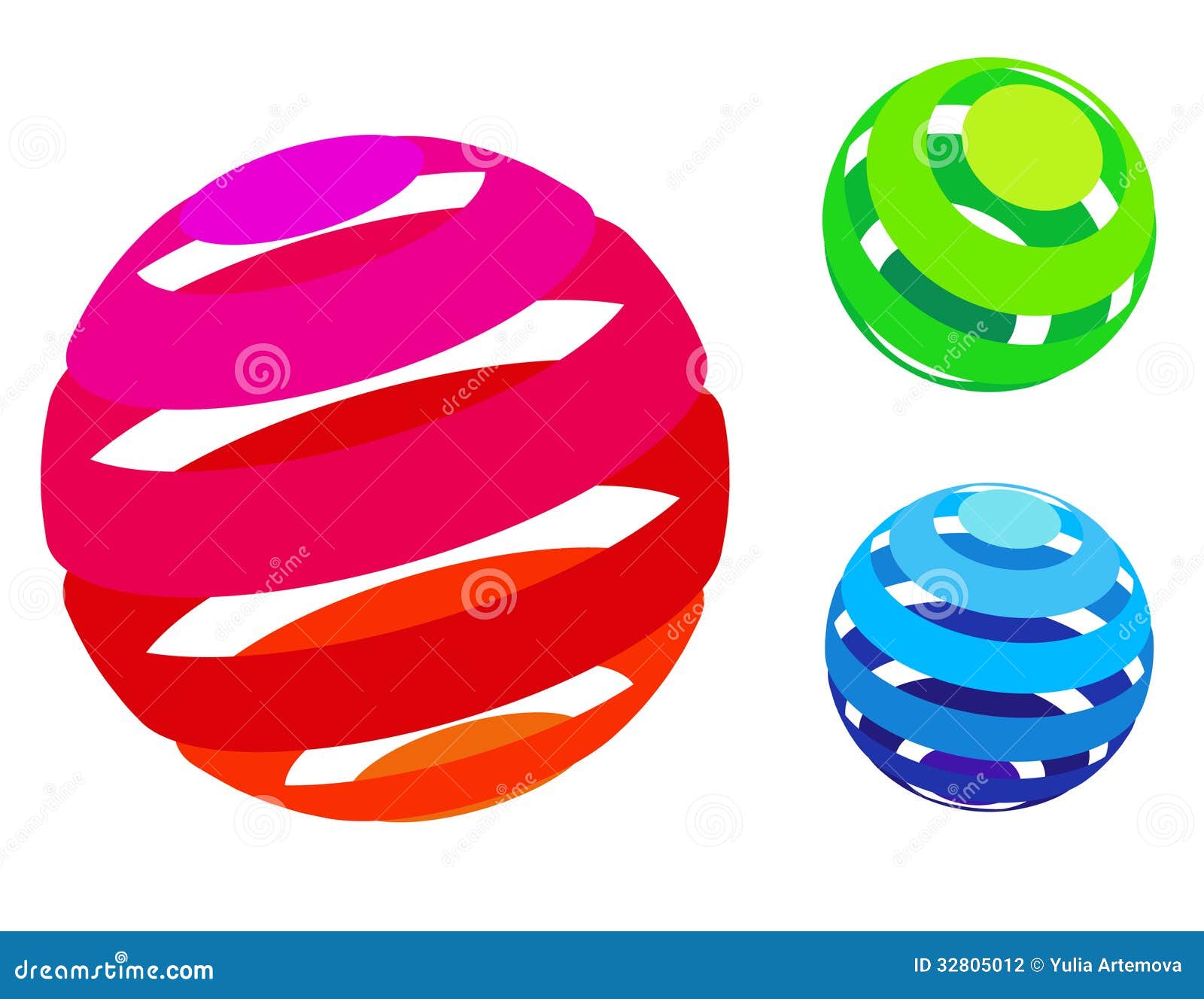 Colorful Sphere Shaped Fibonacci Pattern, Sacred Geometry Cartoon ...