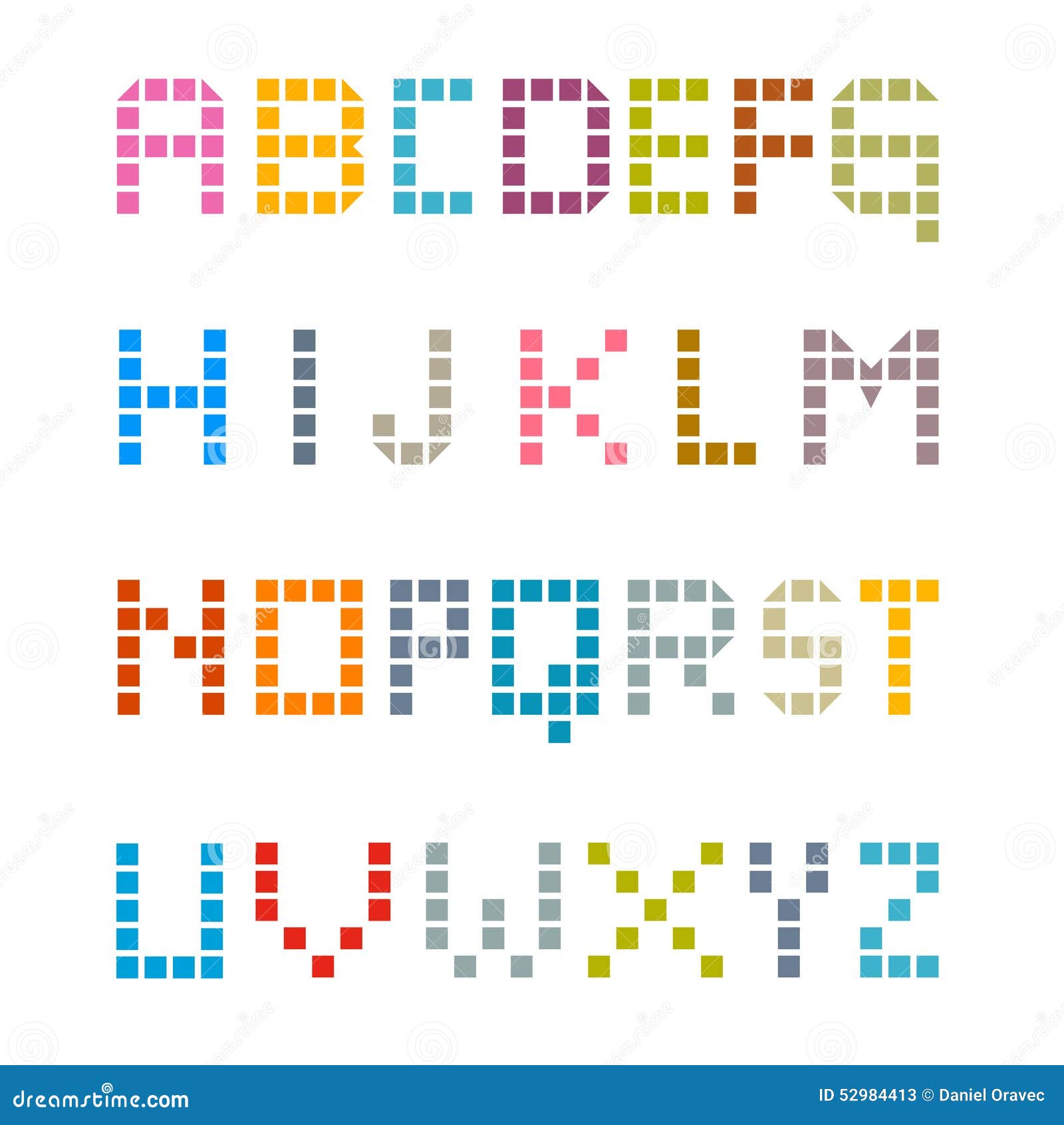Vector Colorful Square Alphabet Stock Illustration - Illustration of ...