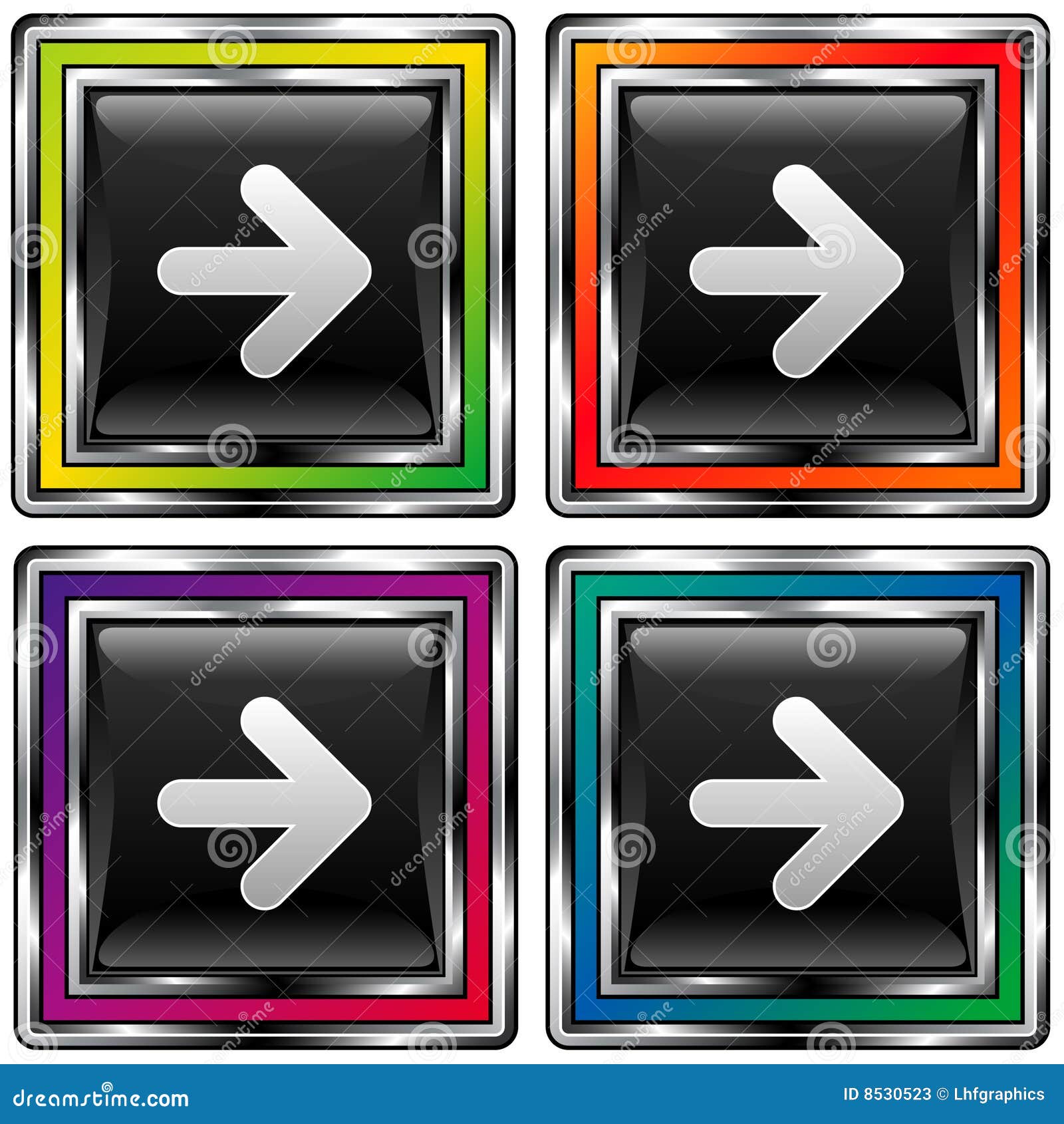 Vector of Colorful Square Arrow Direction Button Stock Vector ...