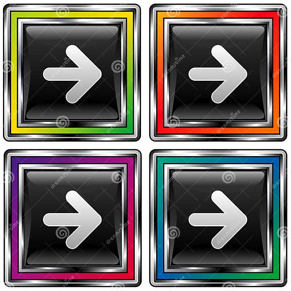 Vector of Colorful Square Arrow Direction Button Stock Vector ...