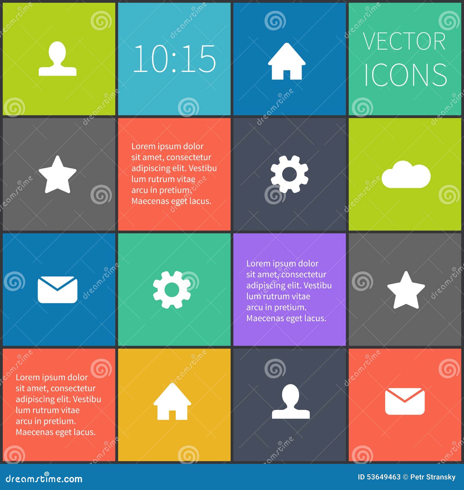 Vector colorful squared ui stock vector. Illustration of data - 53649463