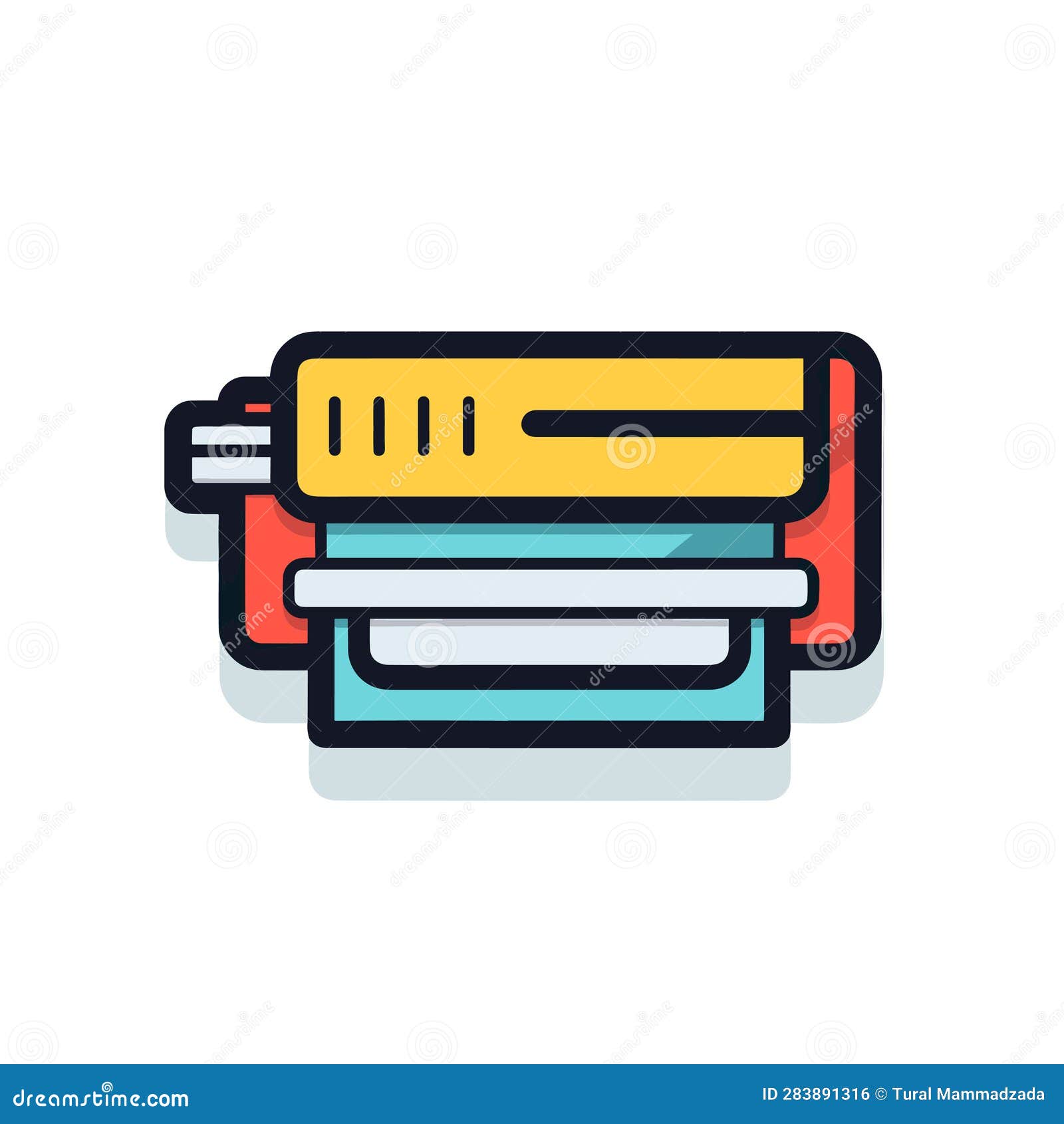 Vector of a Colorful Stack of Objects Depicted in a Minimalist Vector ...