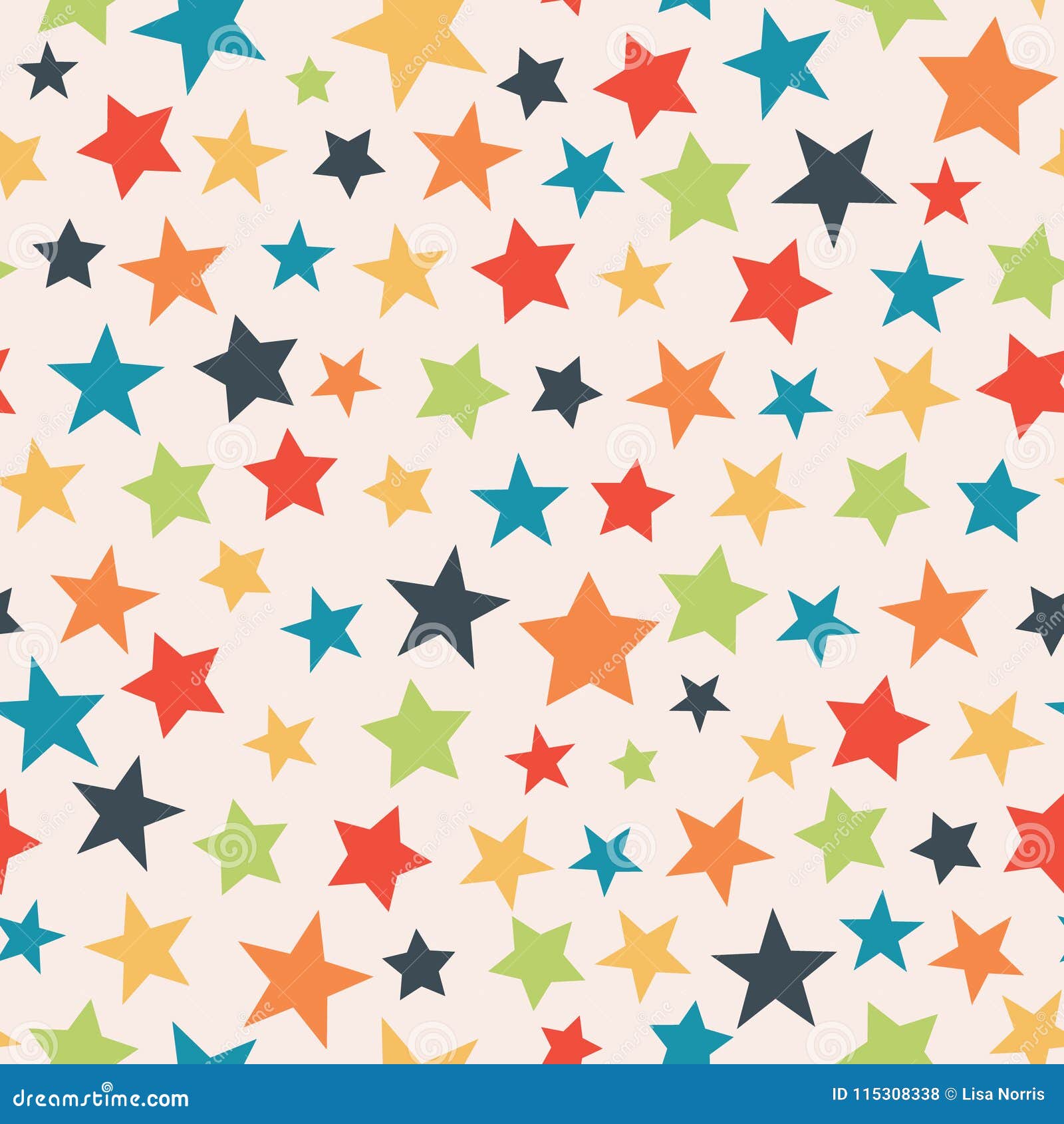 Vector Colorful Stars Seamless Pattern Background Stock Illustration ...
