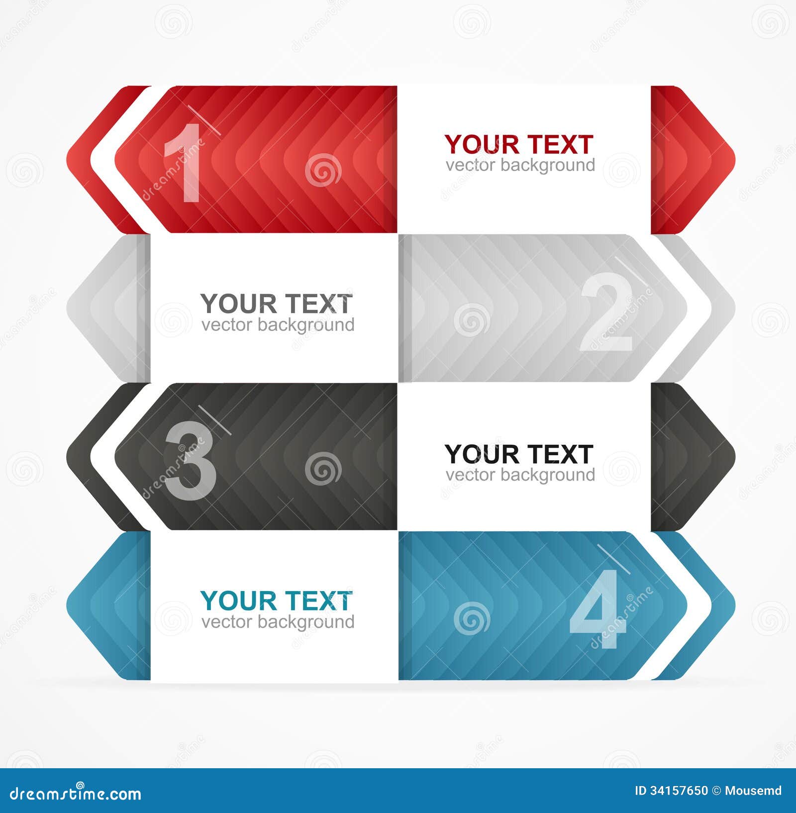 Vector Colorful Text Box 1,2,3,4 Concept Stock Vector - Illustration of ...