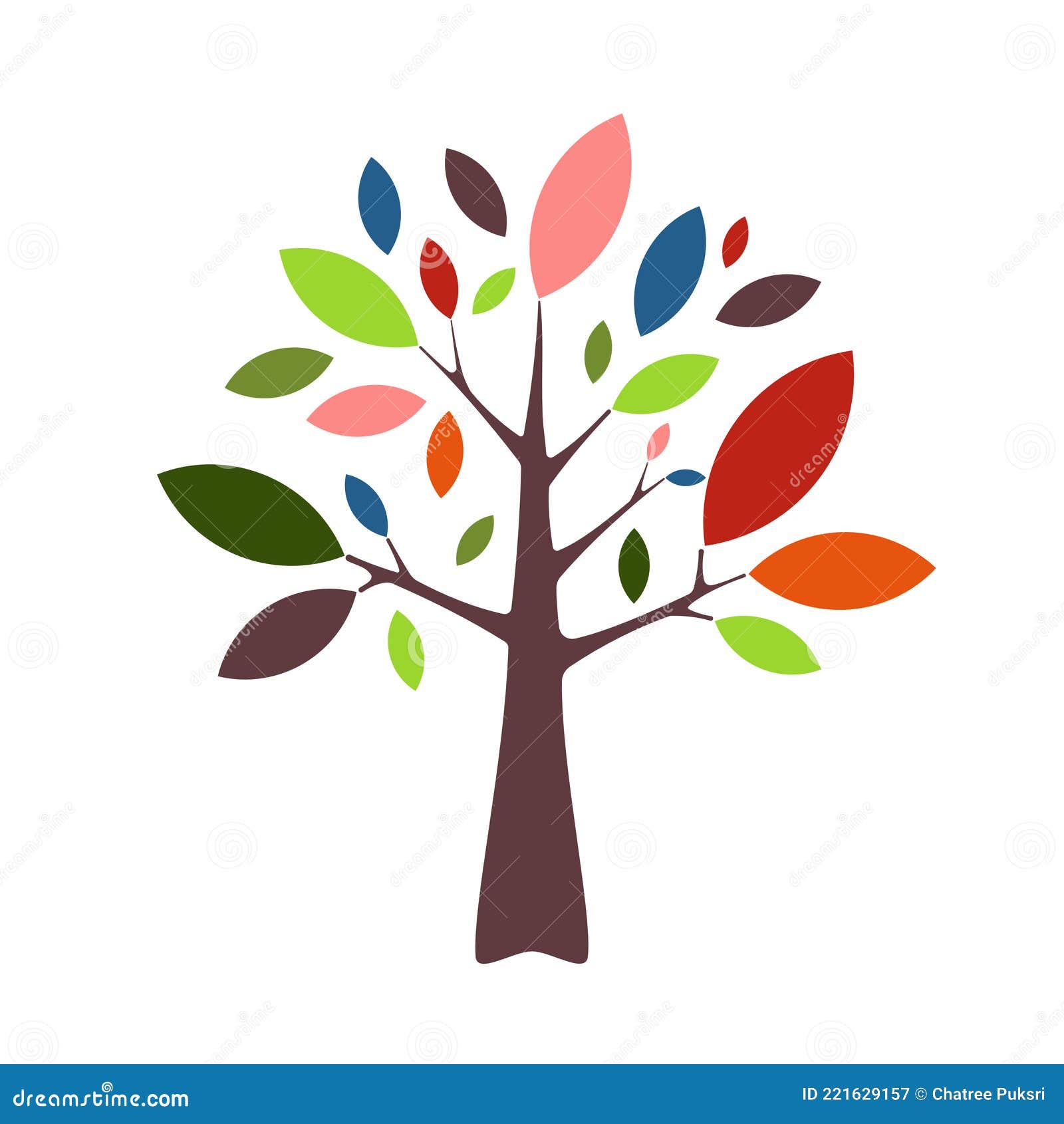 Vector of Colorful Tree with Various Colors Leaf Stock Vector ...