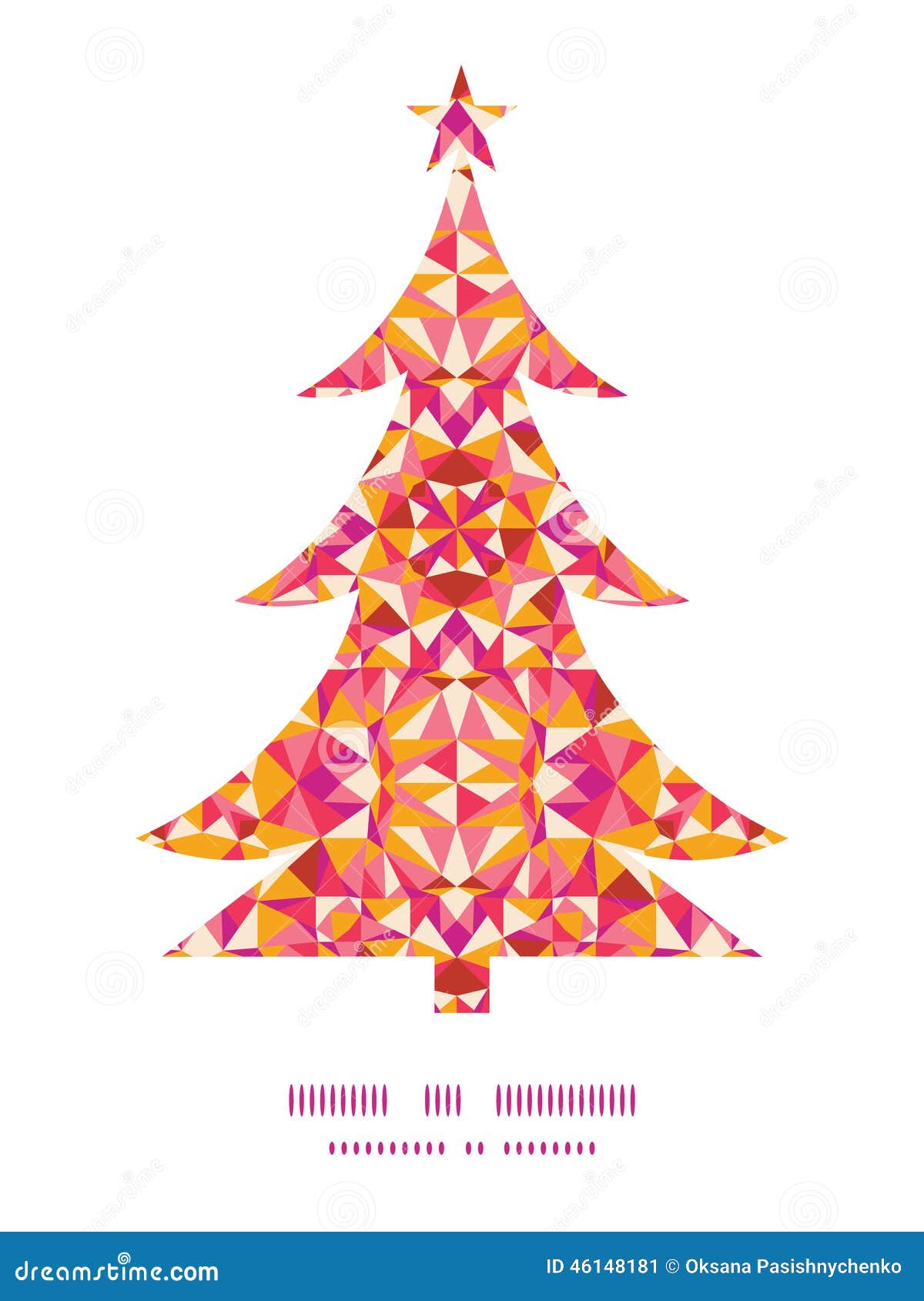 Vector Colorful Triangle Texture Christmas Tree Stock Vector ...