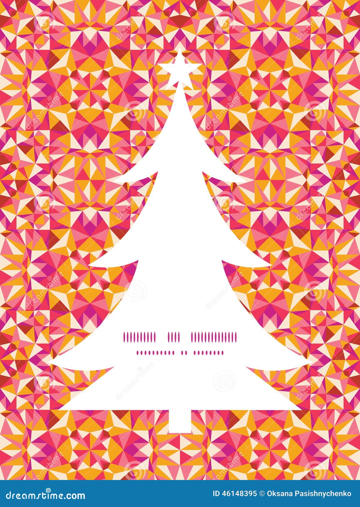 Vector Colorful Triangle Texture Christmas Tree Stock Vector ...