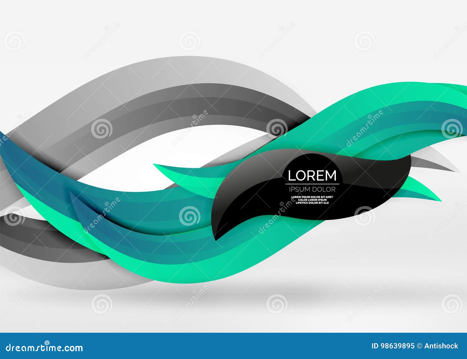 Vector Colorful Wave Lines In White And Grey 3d Space Stock Vector