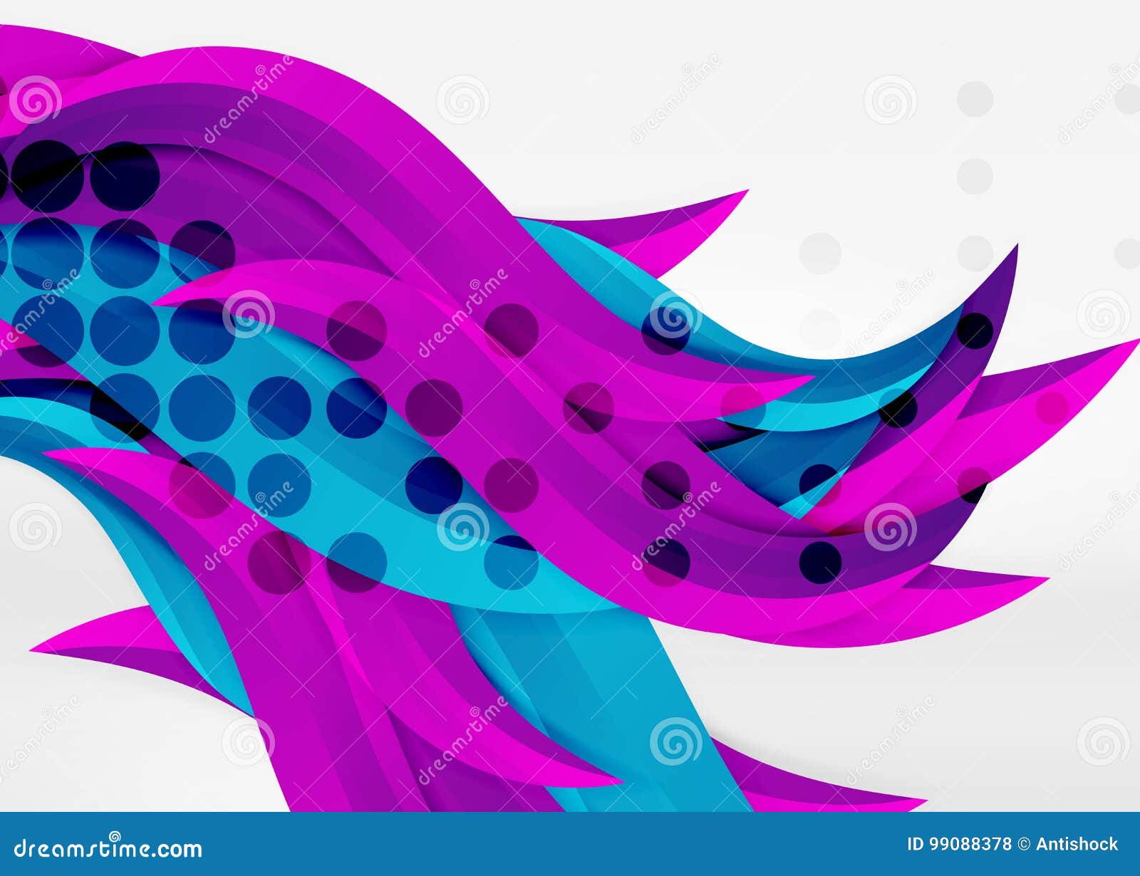 Vector Colorful Wave Lines In White And Grey 3d Space Stock Vector