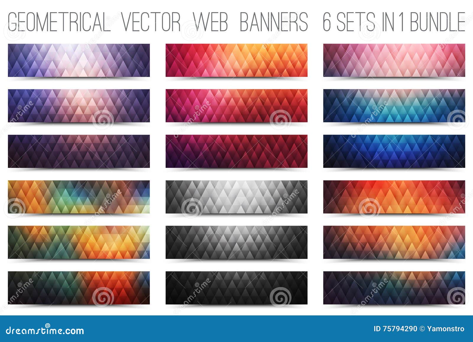 Vector Colorful Web Banners Set Stock Vector - Illustration of ...