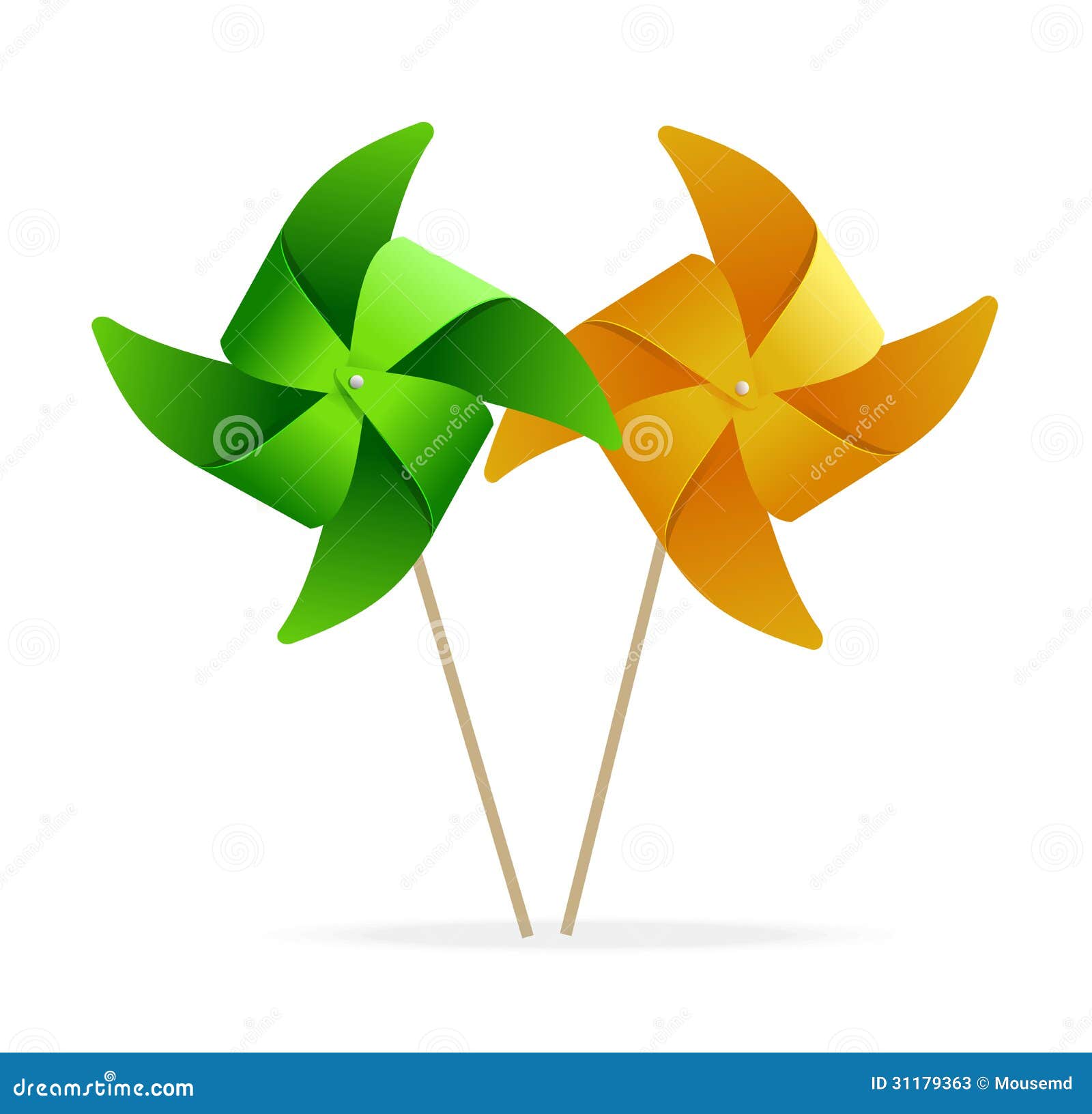 Vector colorful windmills stock vector. Illustration of power - 31179363