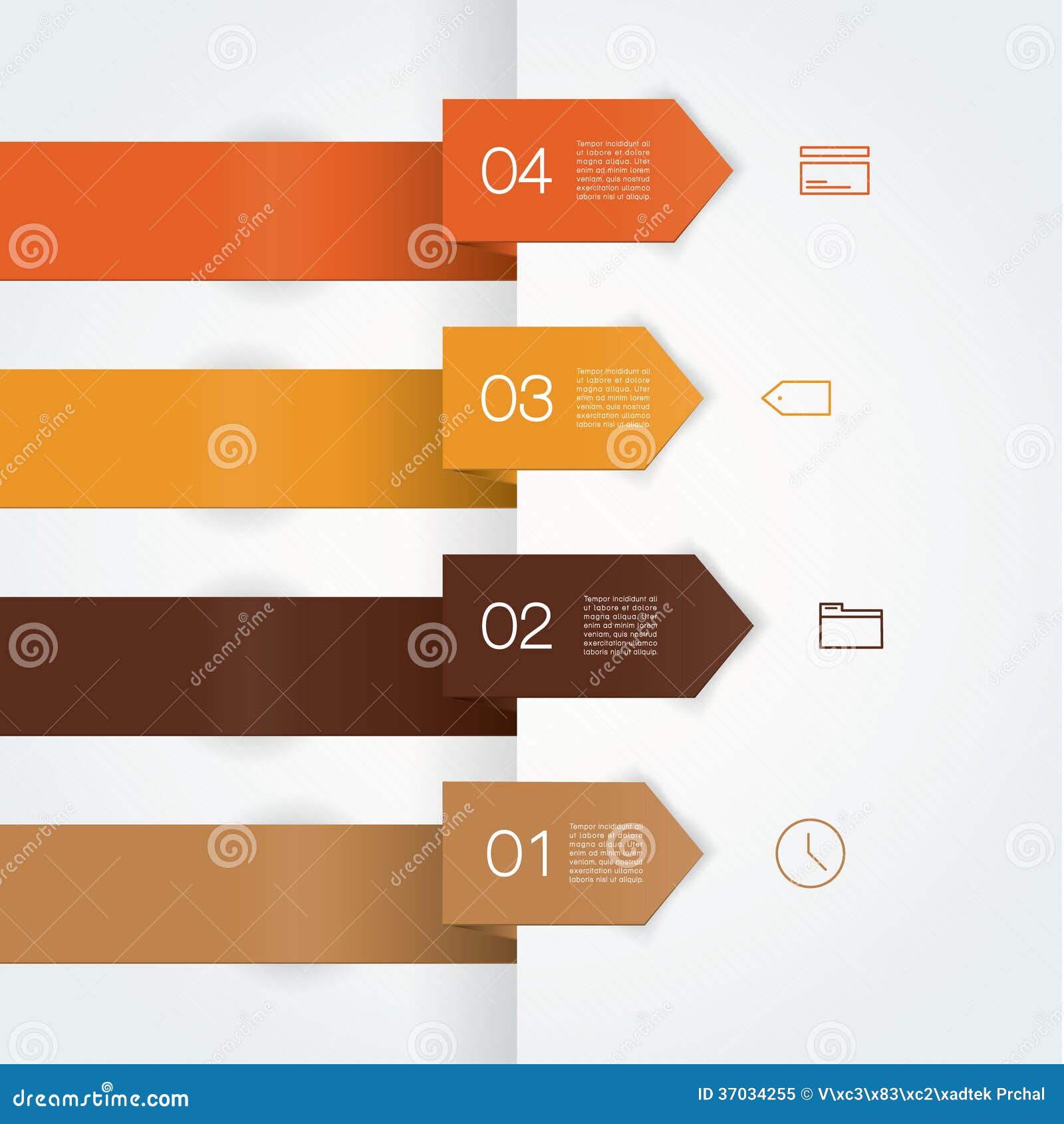 Vector Colorfully Template. Four Clean Arrows with Place for You Stock ...