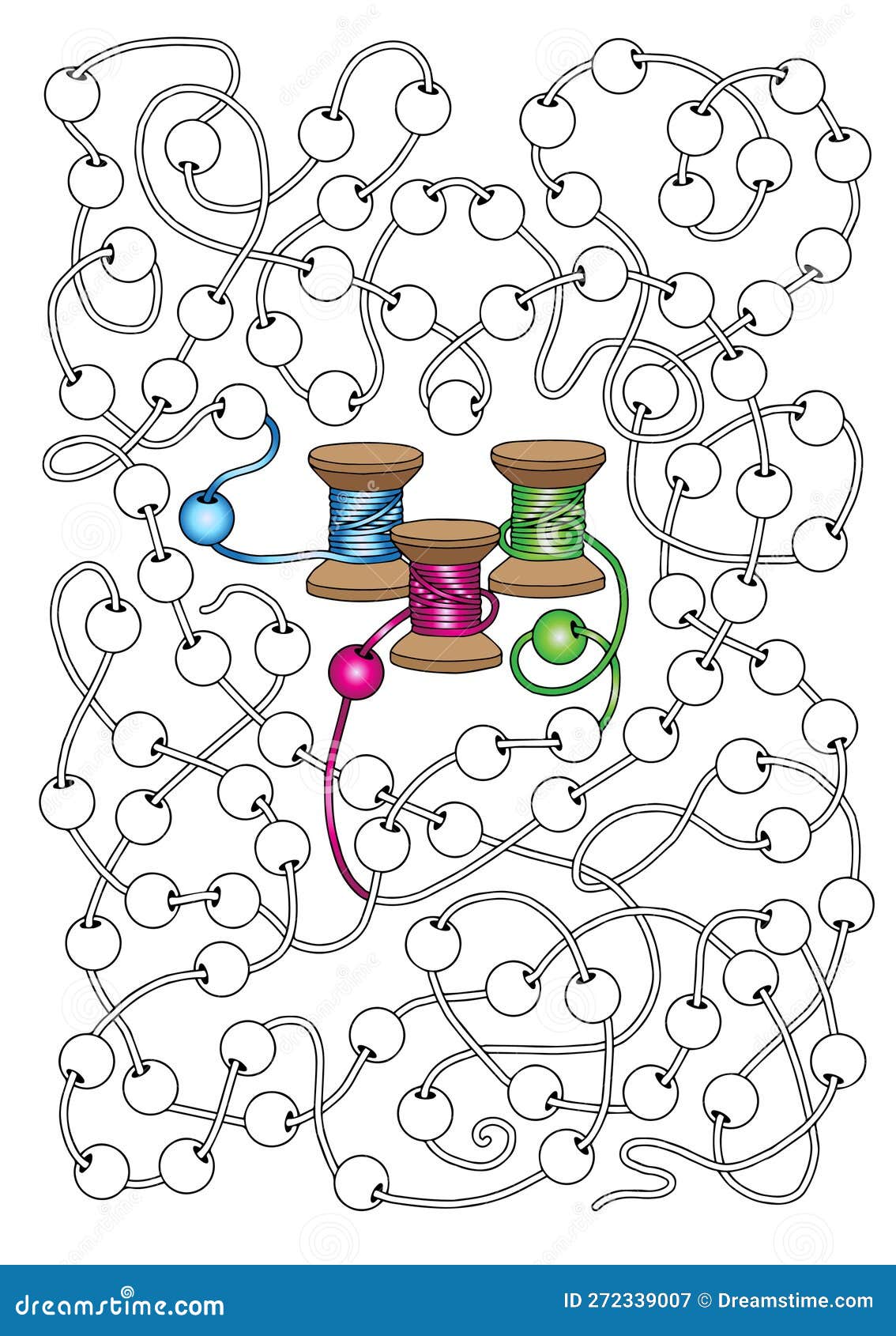 Labyrinth Game for Children, Untangle the Thread Stock Vector ...