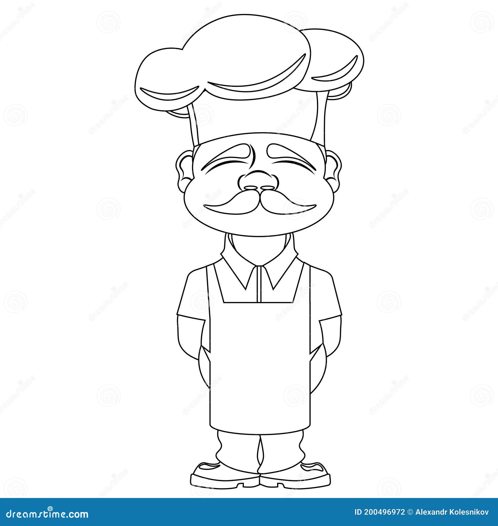 Vector Coloring of the Chef. Stock Vector - Illustration of chef ...