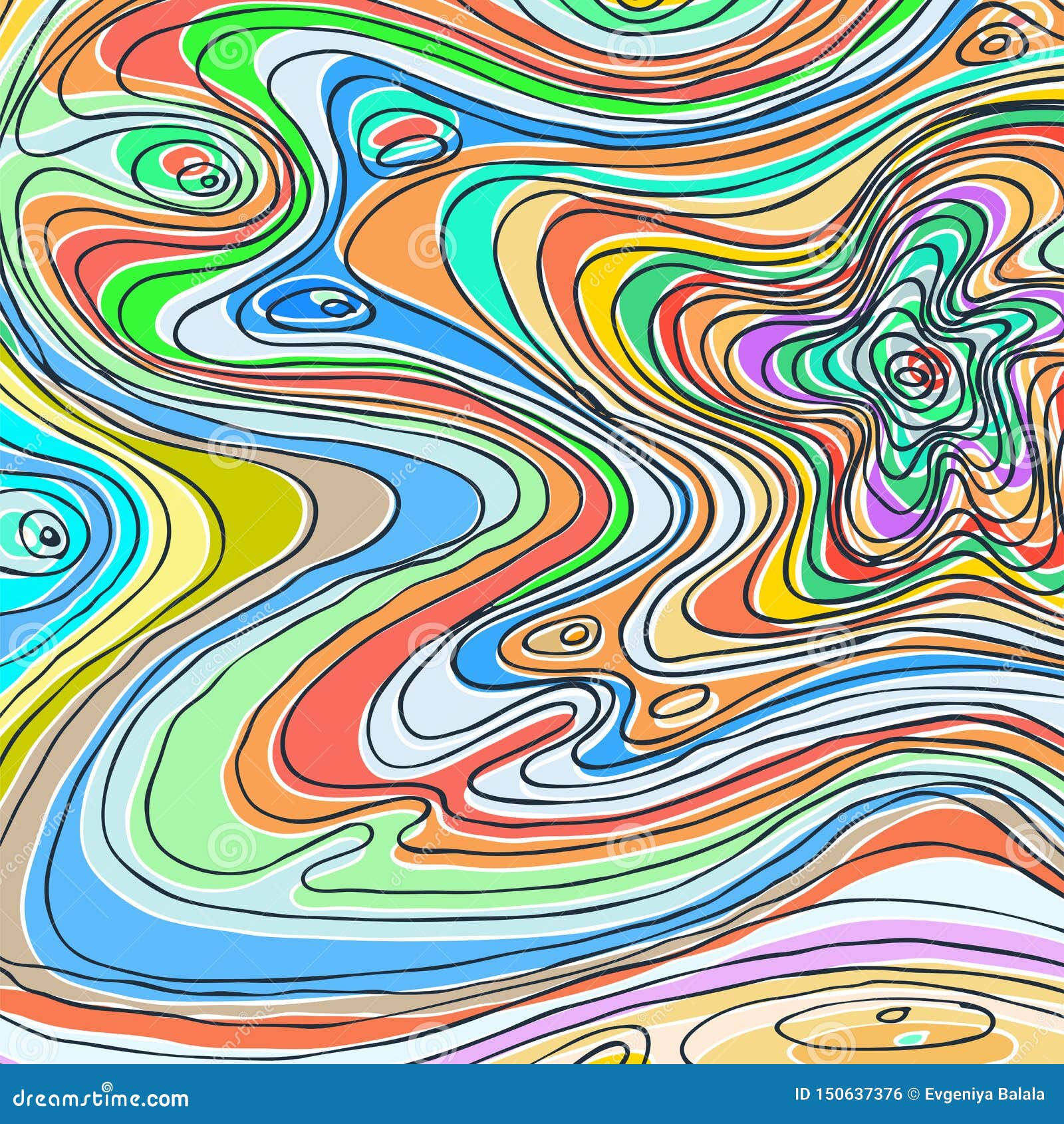 Vector Coloring Pattern, Curved Lines, Black and White Grunge ...