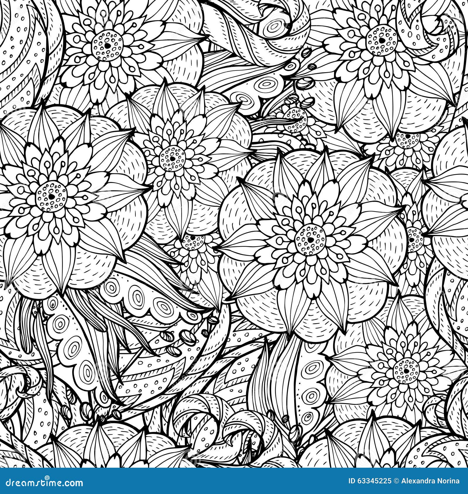 Vector Colorless Seamless Pattern. Ethnic Retro Design Stock Vector ...