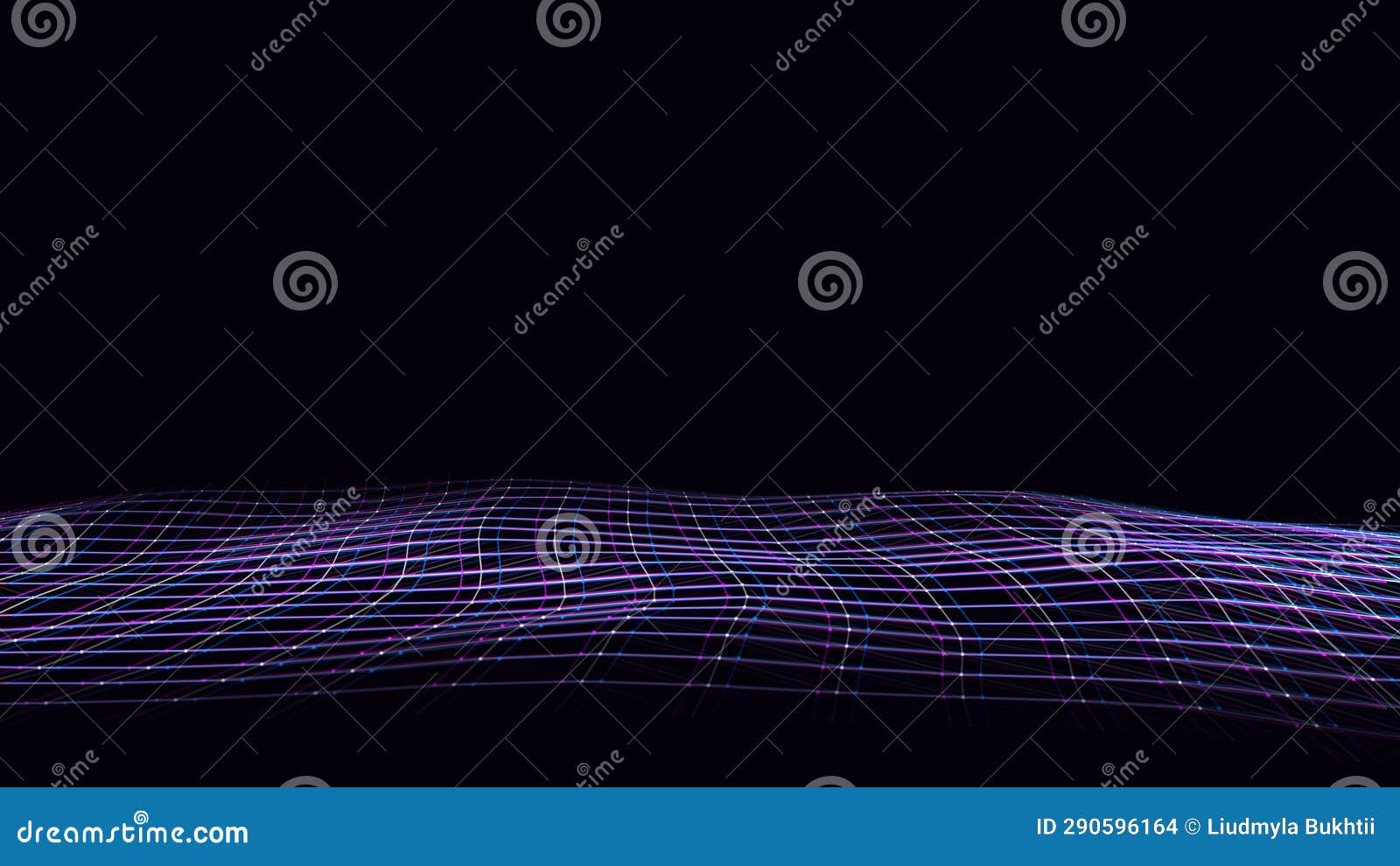 Vector Colors Glitch Wave with Motion Dots and Lines. Abstract Digital ...