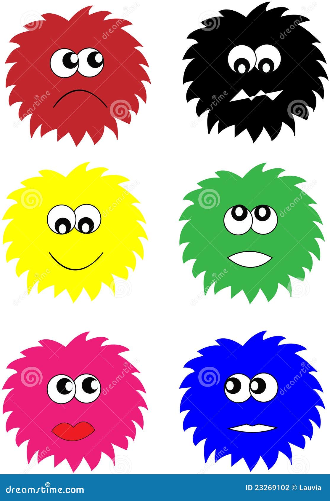 Vector Coloured Emotions stock vector. Illustration of yellow - 23269102