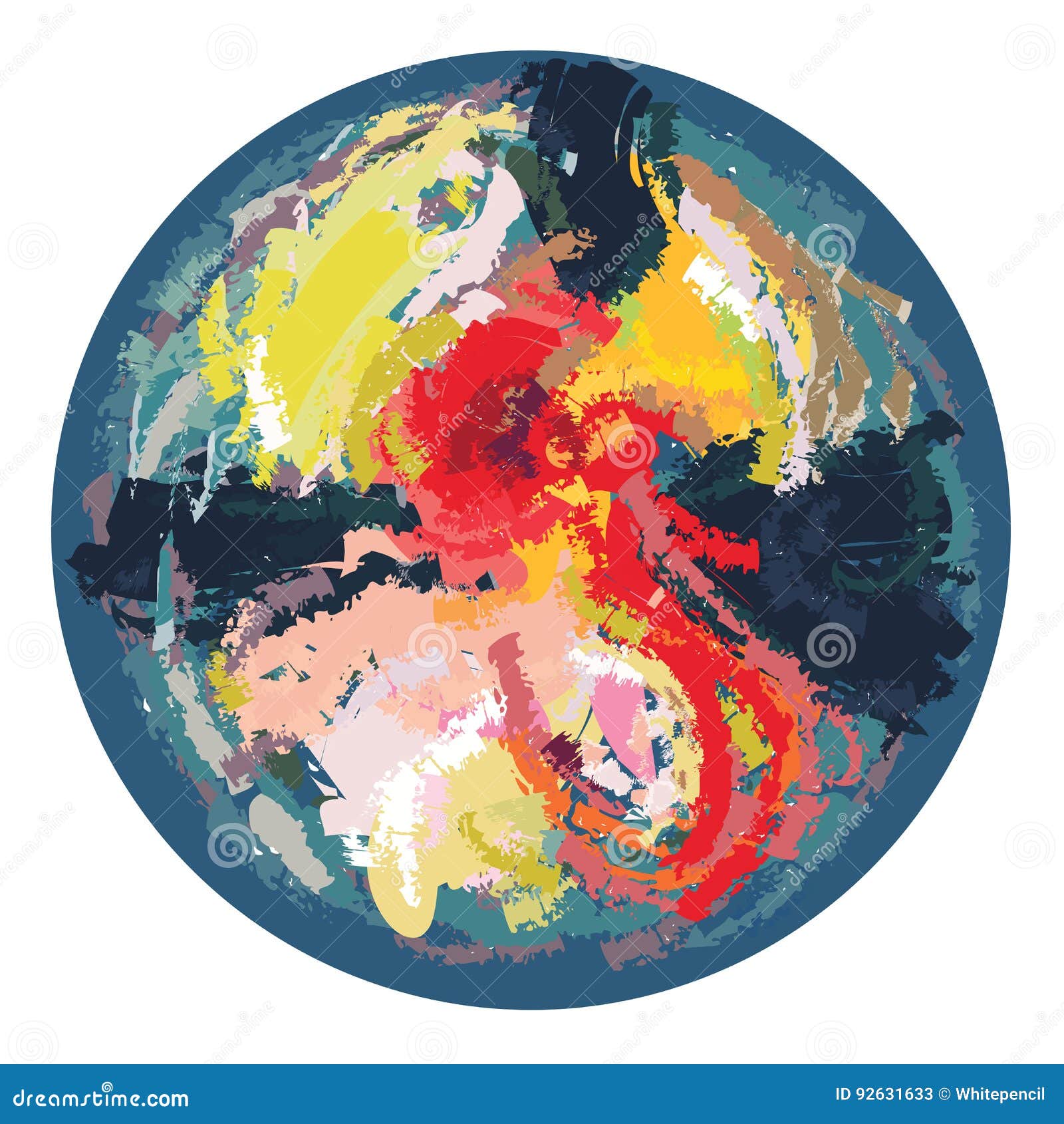 Vector Colourful Abstract Round Brush Background Paint Stock Vector ...