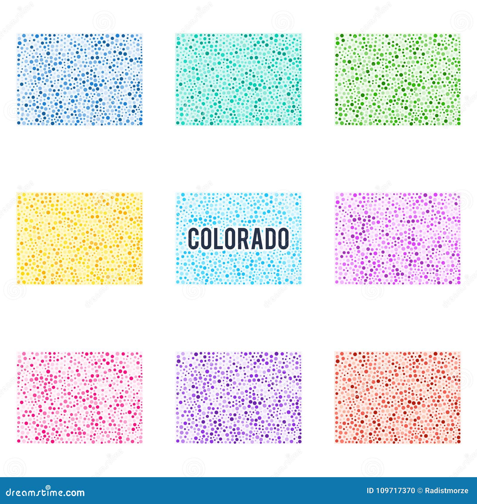 Vector Colourful Dotted Map of the State of Colorado. Stock ...