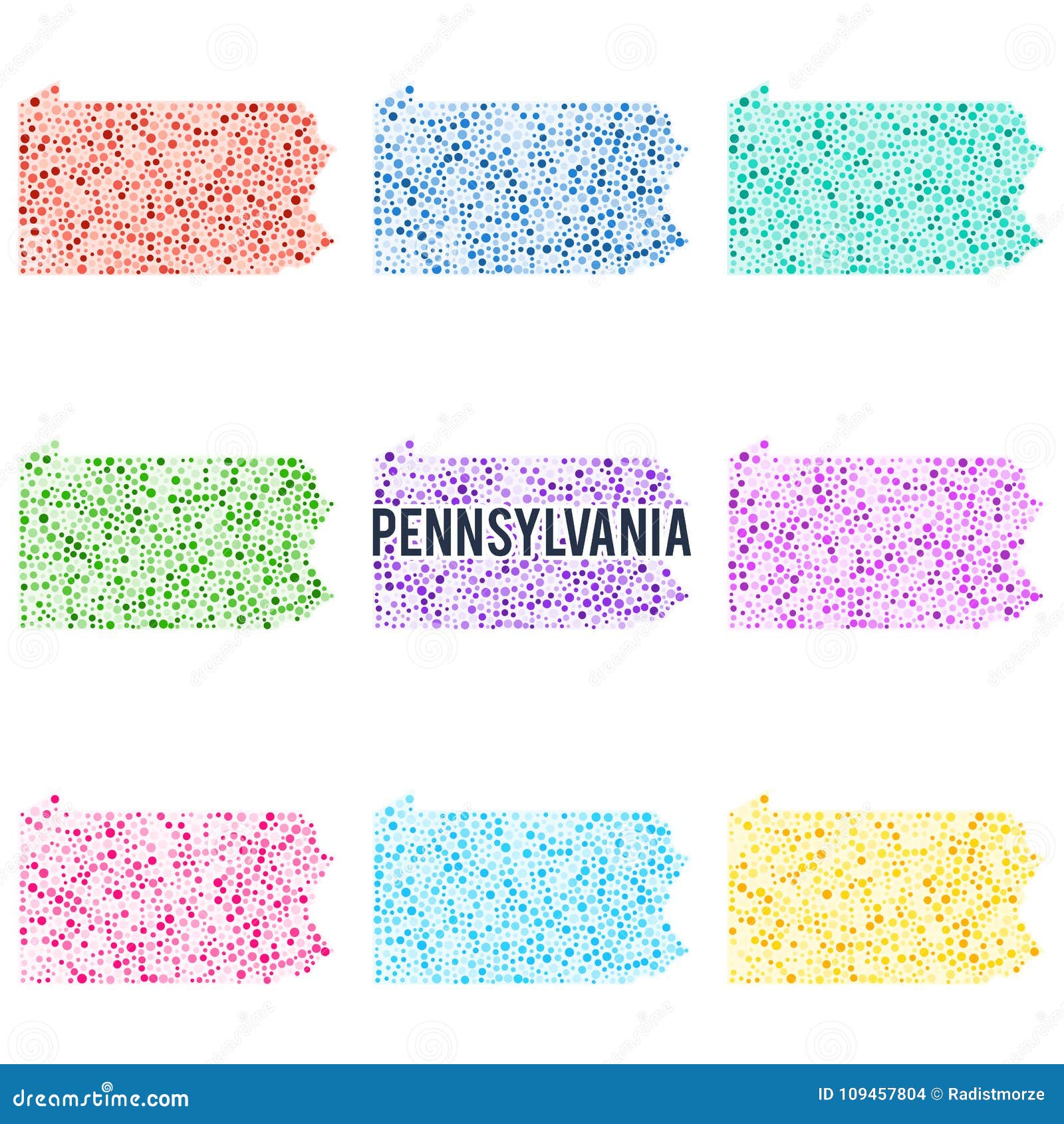 Vector Colourful Dotted Map of the State of Pennsylvania. Stock ...