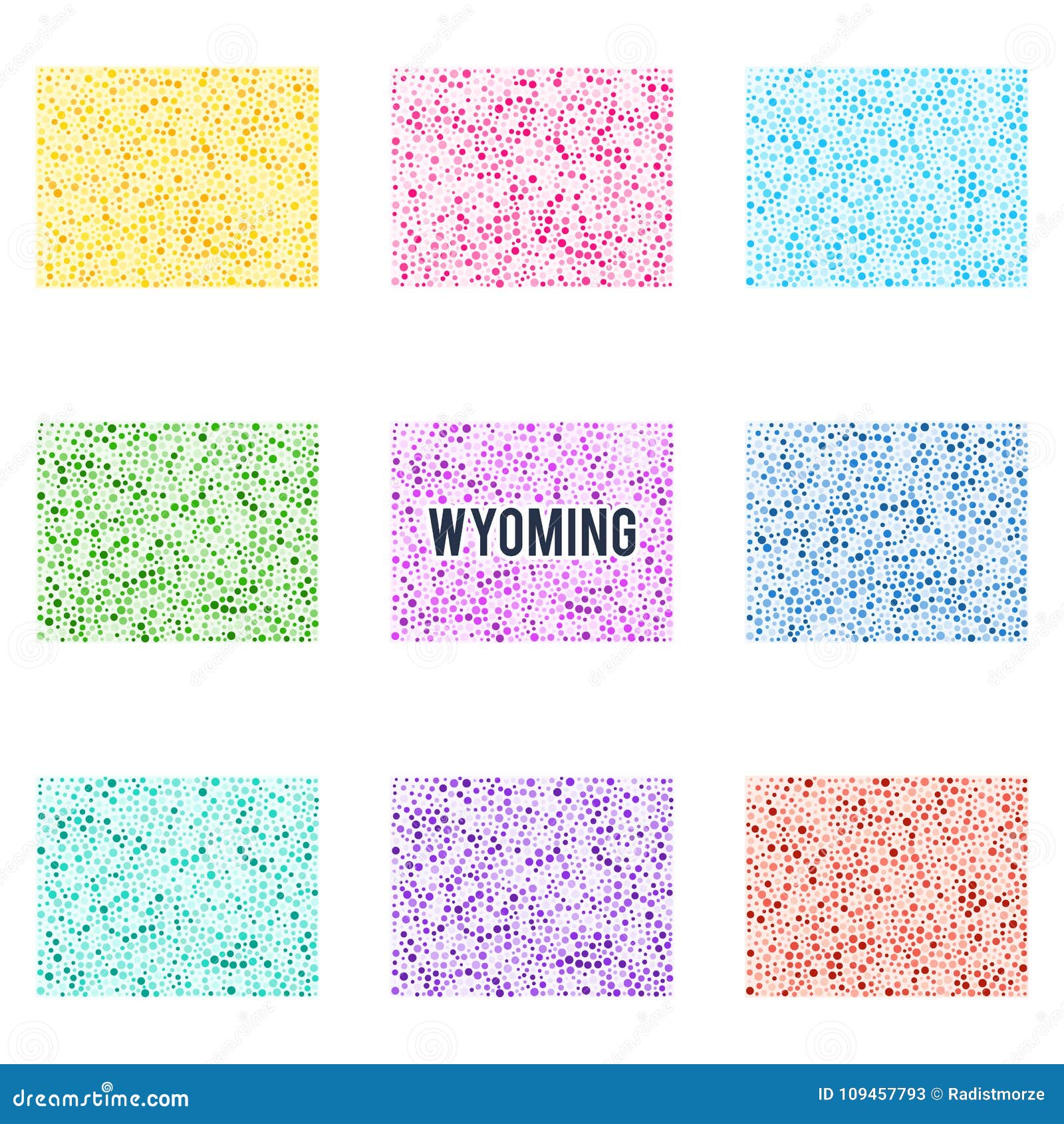 Vector Colourful Dotted Map of the State of Wyoming. Stock Illustration ...