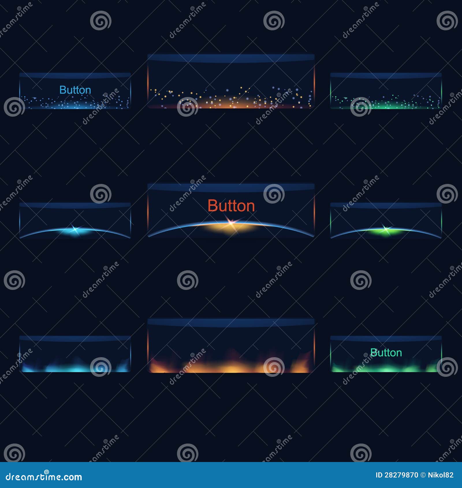 Vector Colourful Space Buttons Stock Illustration - Illustration of ...