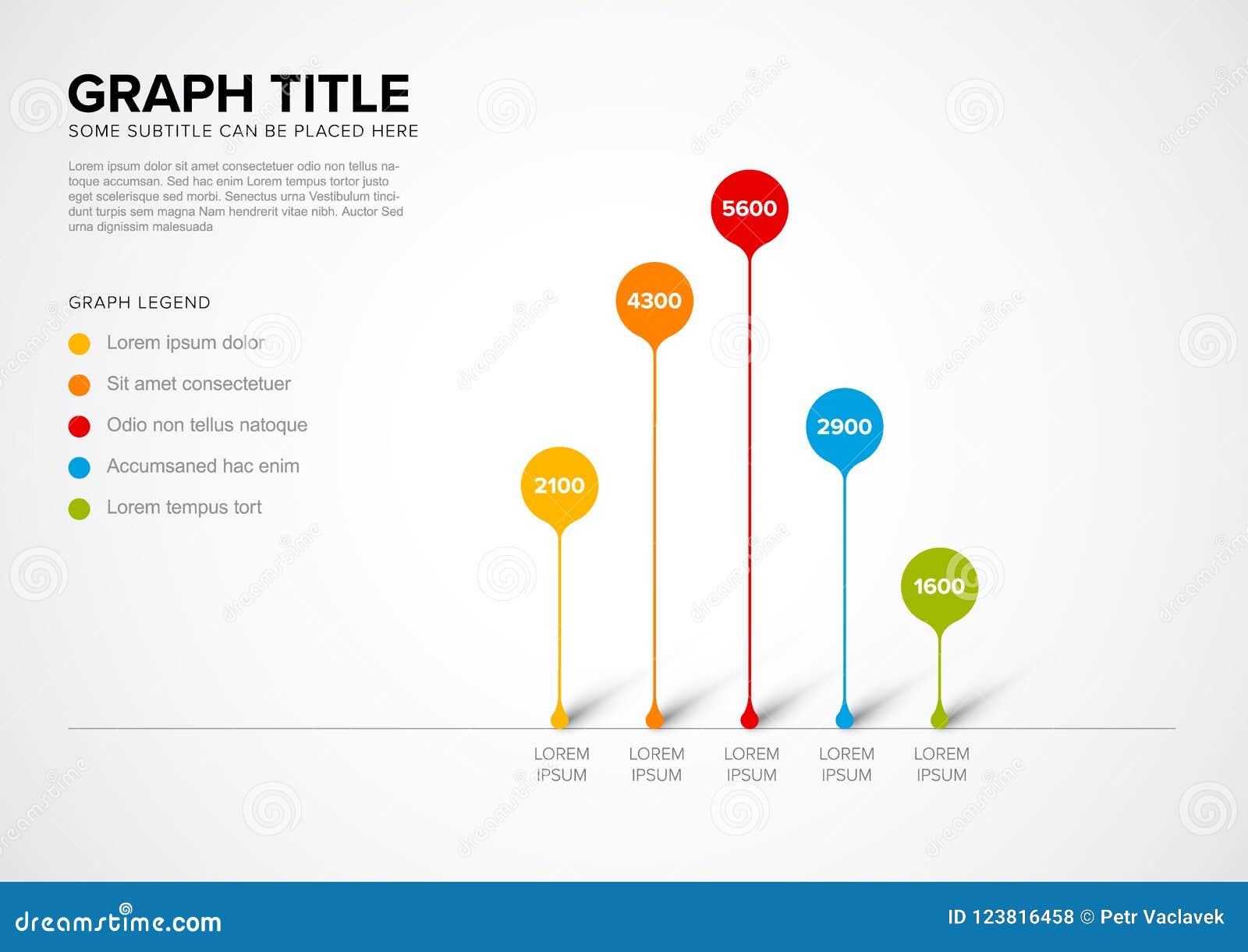 Vector Column Vertical Graph Template Stock Vector - Illustration of ...