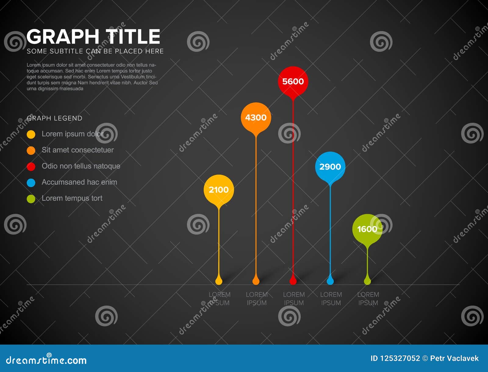 Vector Column Vertical Graph Template Stock Vector - Illustration of ...