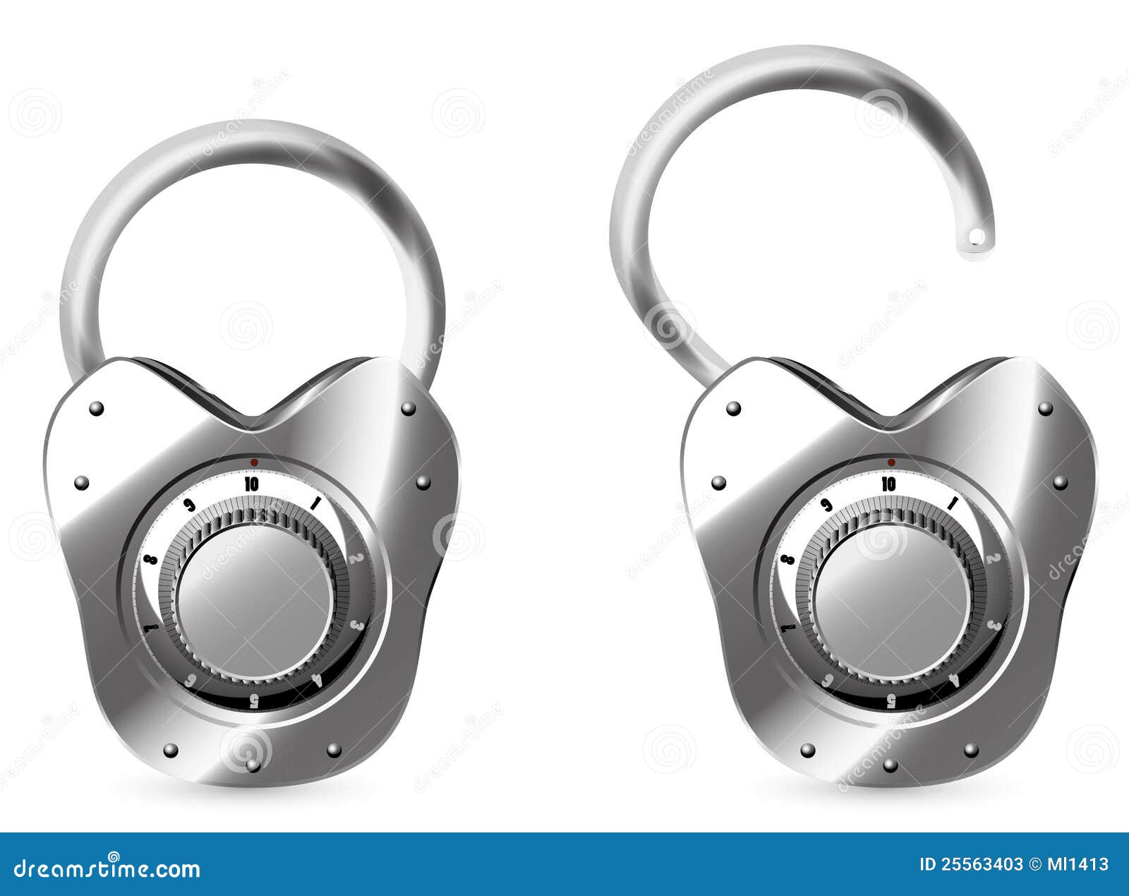 Vector combination lock stock vector. Illustration of padlock - 25563403