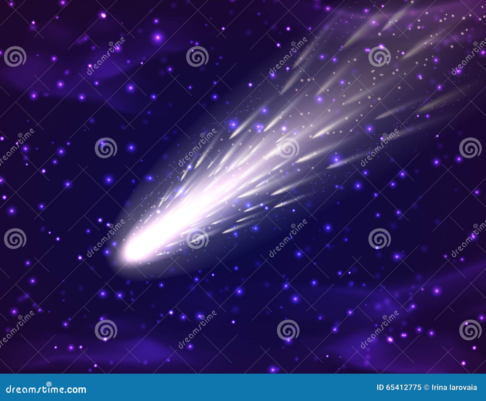 Vector comet background. stock vector. Illustration of meteor - 65412775