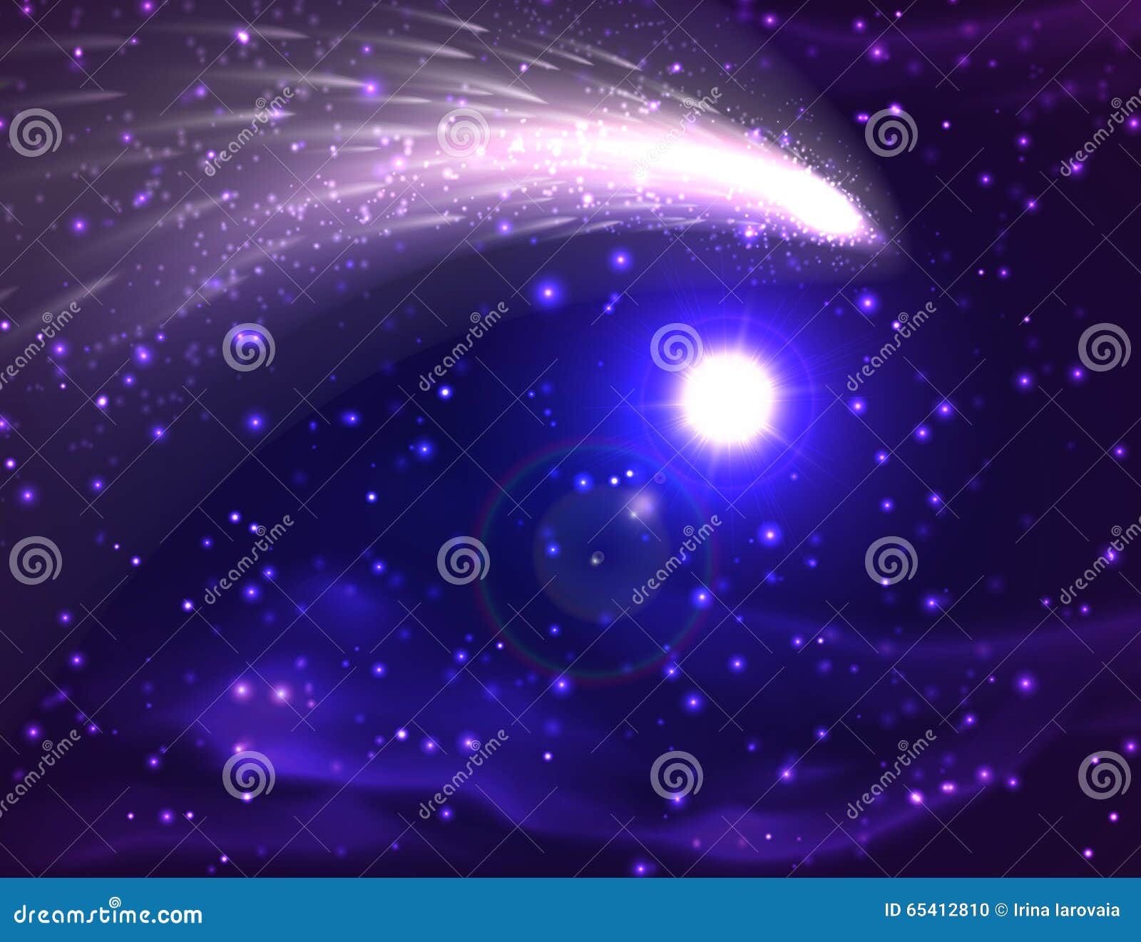 Vector comet background. stock vector. Illustration of cosmos - 65412810