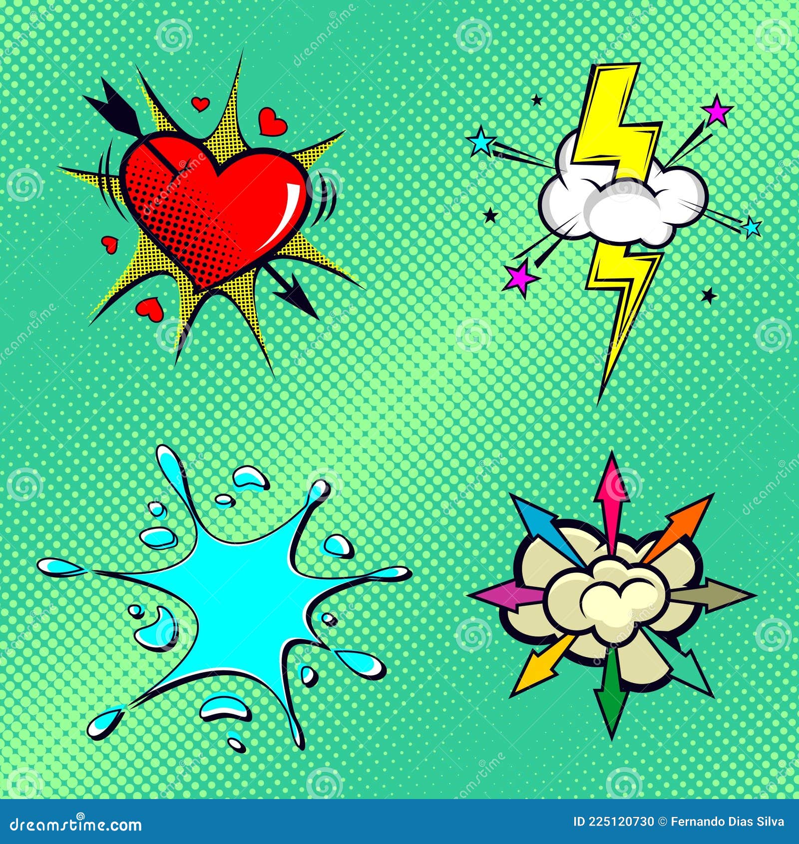 Vector Art of Comic Book Elements. Vector Illustration. Stock Vector ...