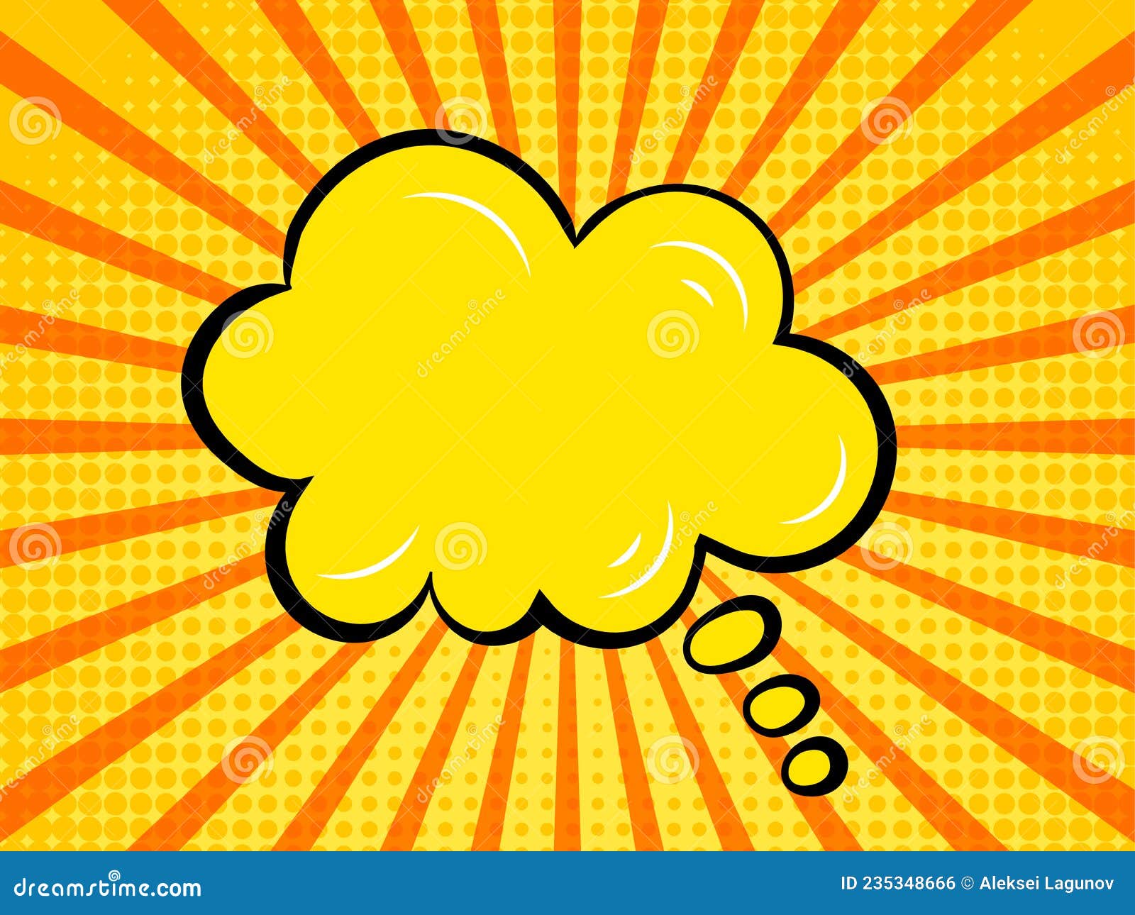 Vector Comic Book Style Background with Bubble, Bright Yellow Color ...