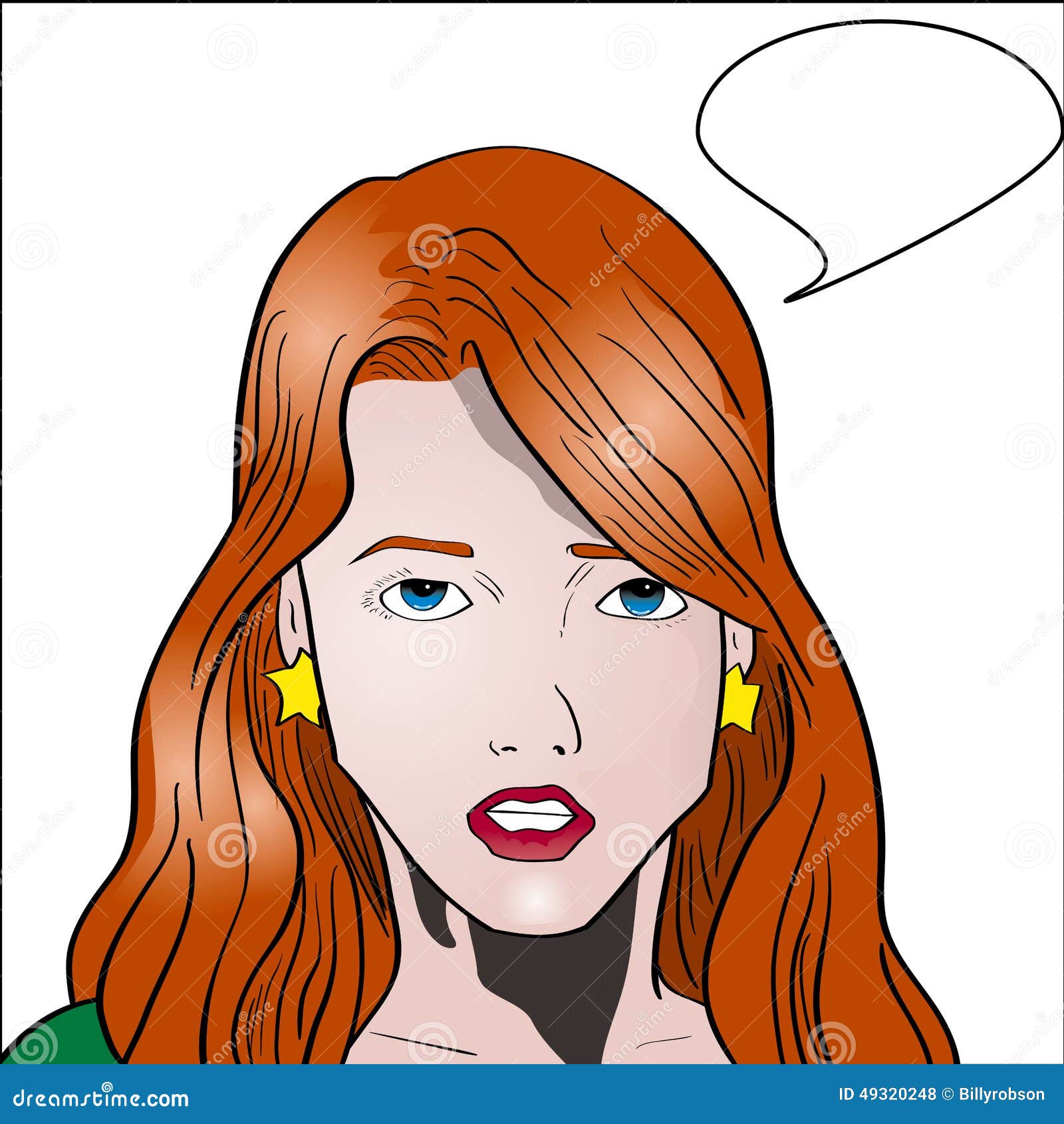 Vector Comic Book Style Woman Talking Stock Vector - Illustration of ...