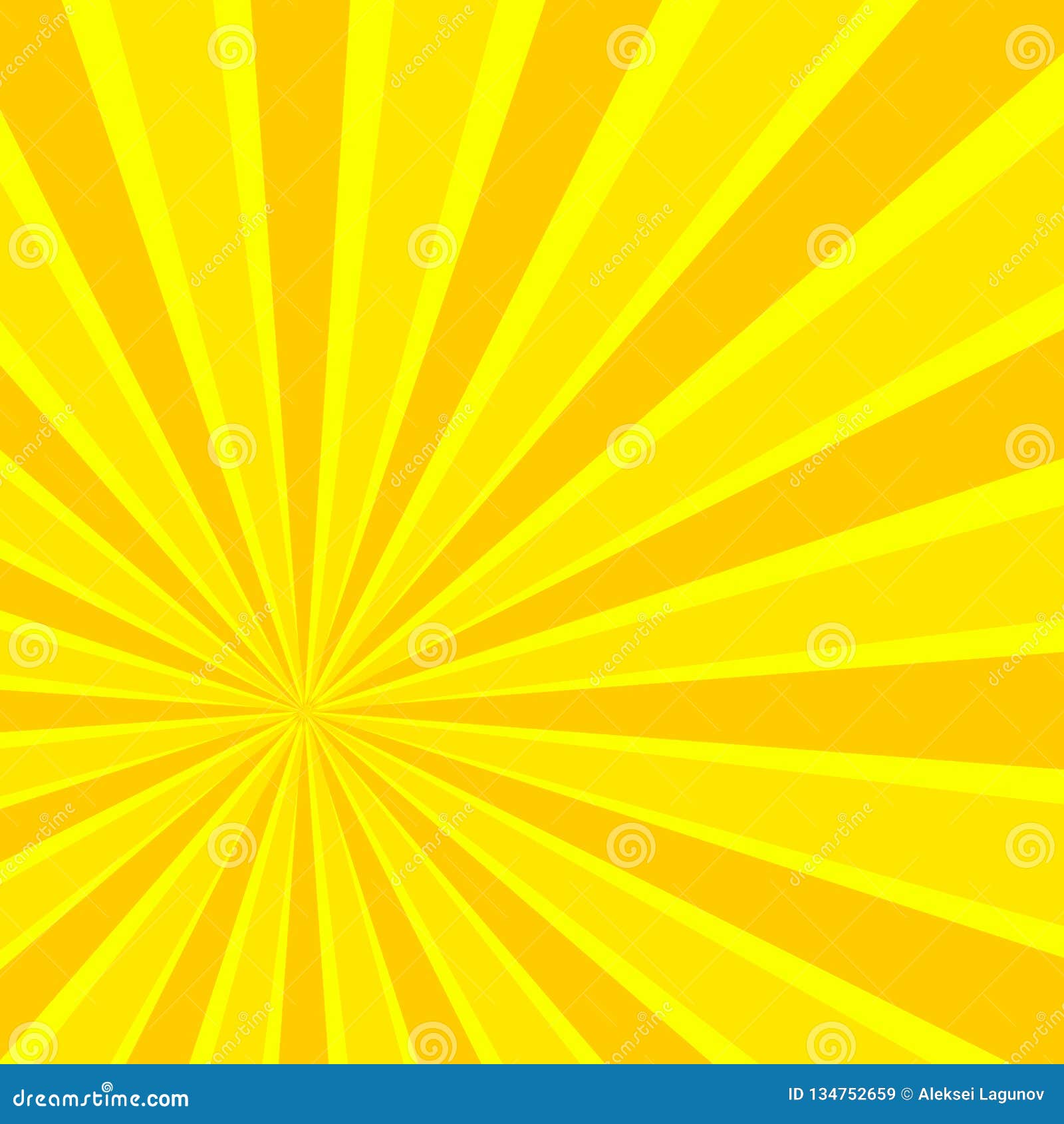 Vector Comic Book Sun Rays, Bright Yellow Background. Stock Vector ...
