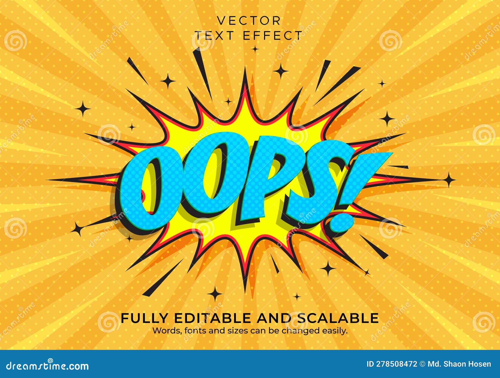 Vector Comic Book Text Effect Editable Cartoon and Pop Art Text Style ...