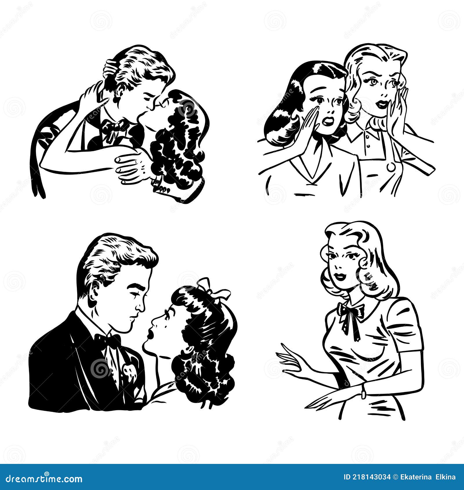 Vector Comic Book View of Characters Facial Expression Stock Vector ...