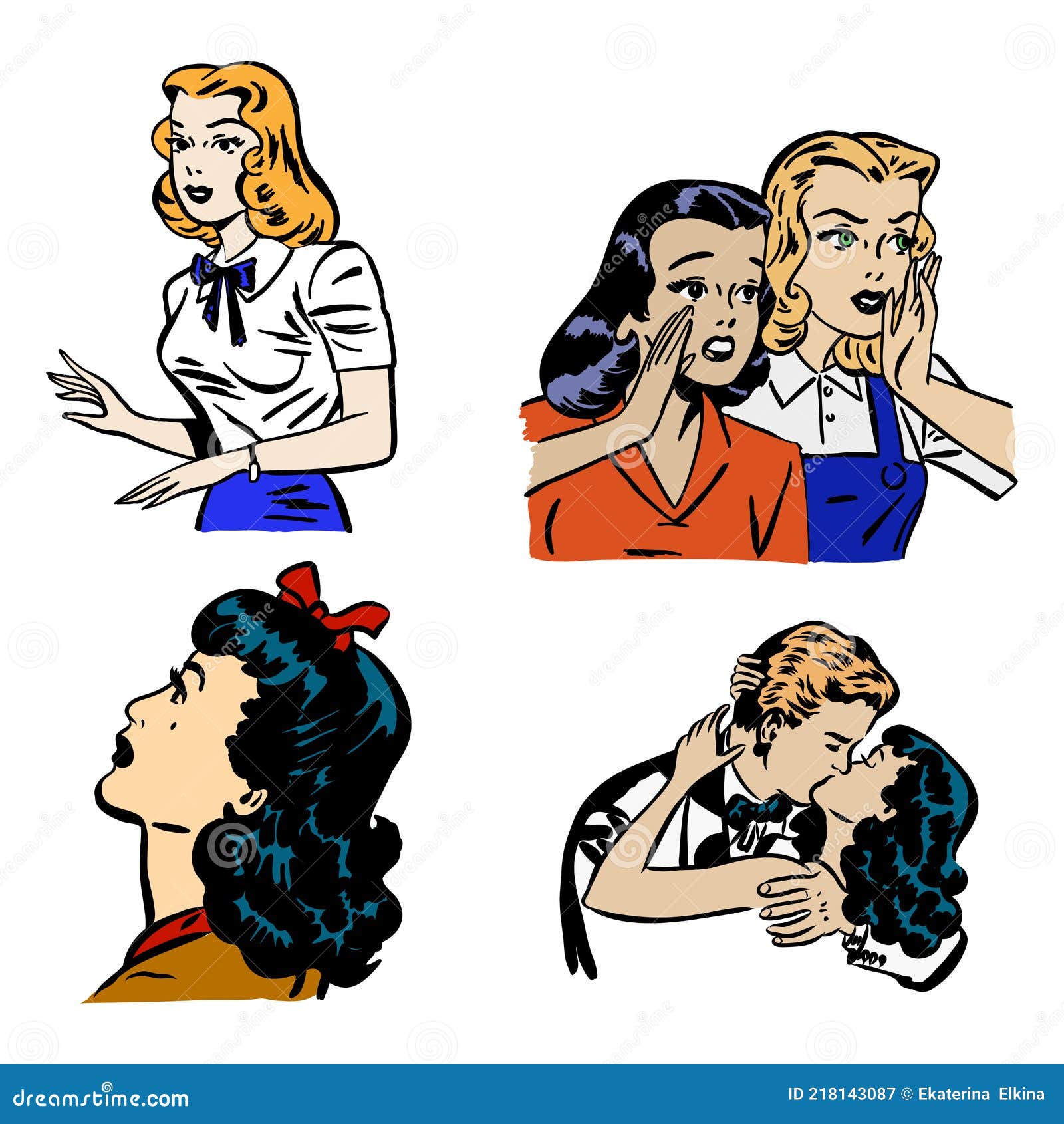 Vector Comic Book View of Characters Facial Expression Stock Vector ...