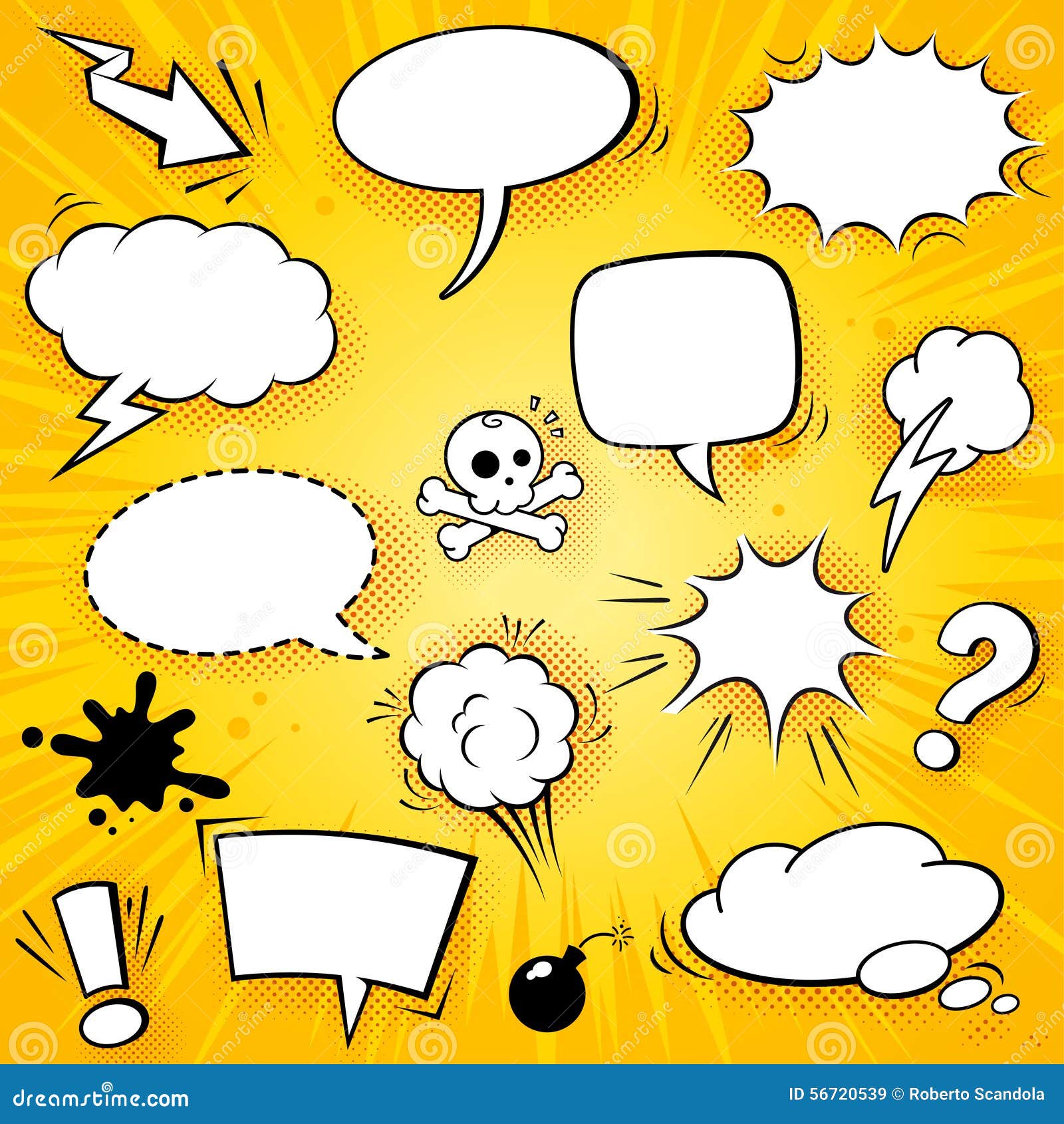 Vector Comic Elements Set 2 Stock Vector - Illustration of flag, banner: 56720539