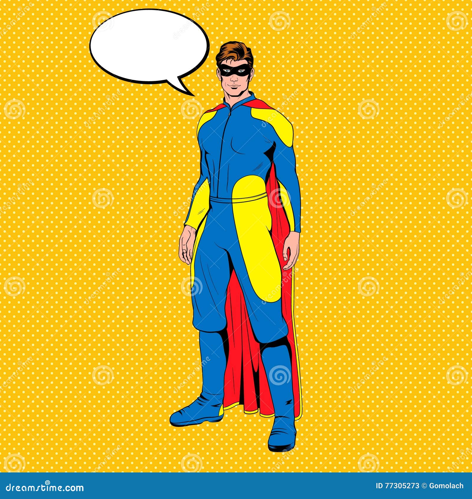 Vector comic superhero. stock vector. Illustration of heroic - 77305273