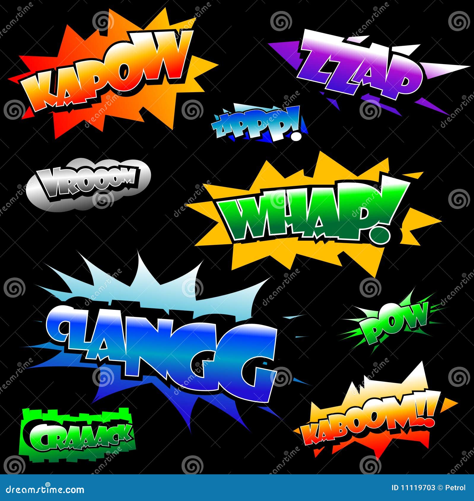 Vector comic text stock vector. Illustration of colors - 11119703