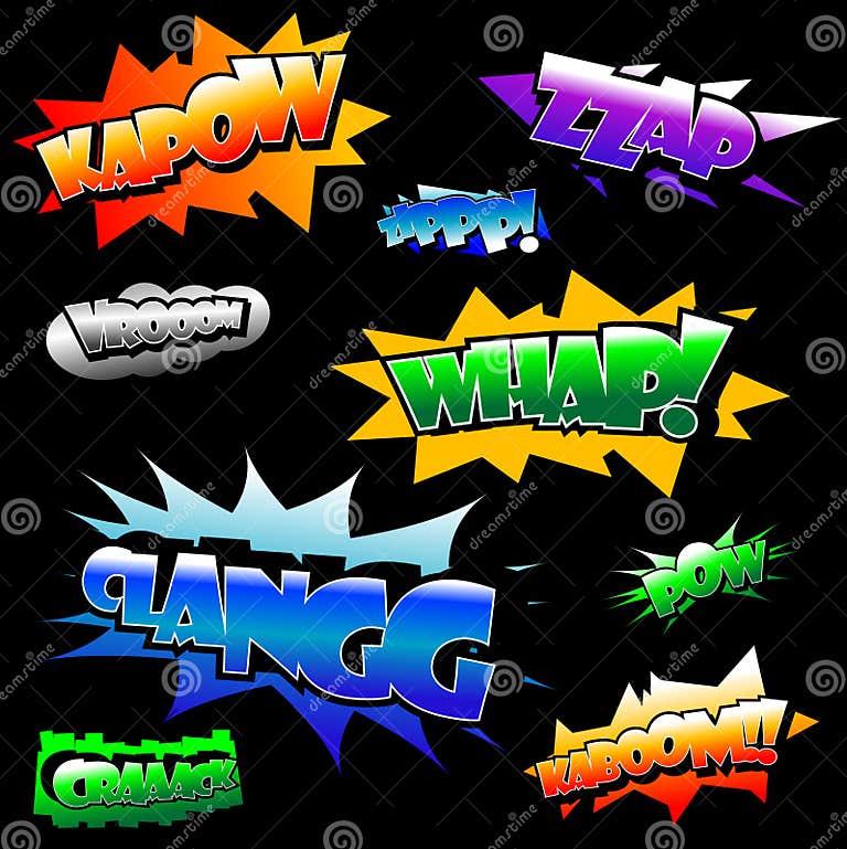 Vector comic text stock vector. Illustration of colors - 11119703