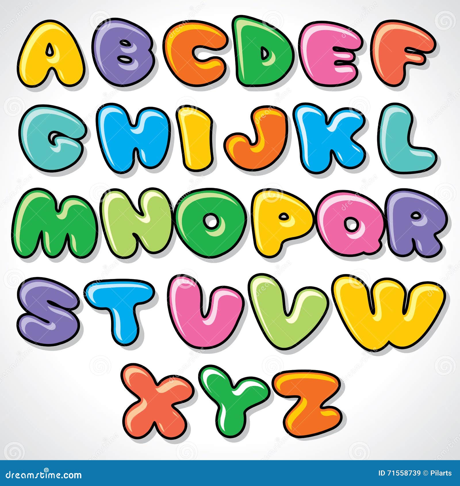 Vector Comics Alphabet stock vector. Illustration of doodle - 71558739