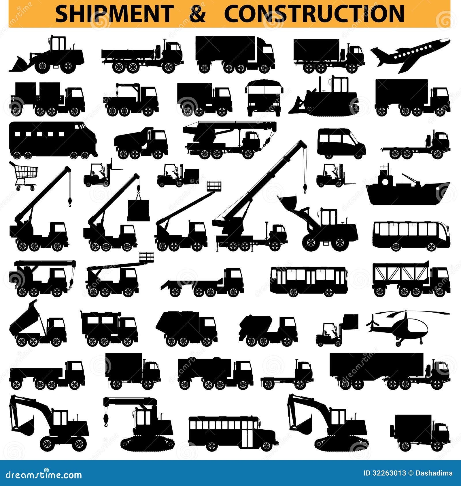 Vector Commercial Vehicles Pictograms Stock Vector - Illustration of ...