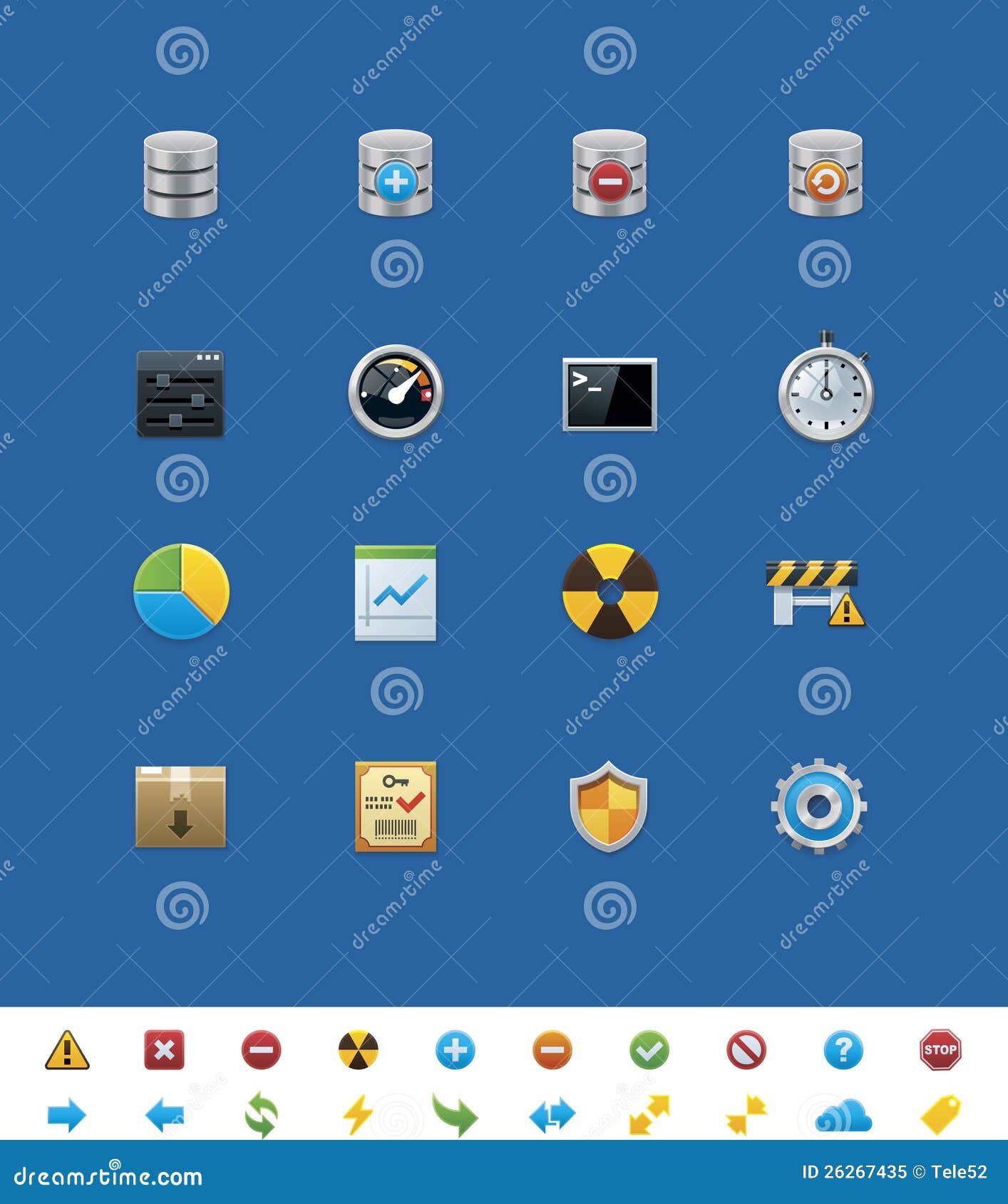 Vector Common Website Icons. Database Stock Vector - Illustration of ...