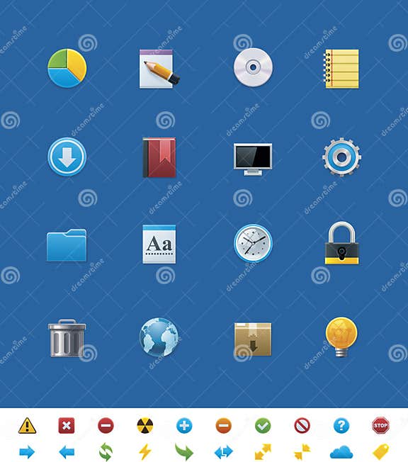 Vector Common Website Icons for Webmasters Stock Vector - Illustration ...